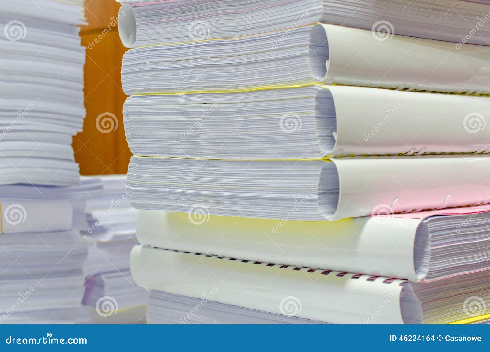 Pile of Documents on Desk Stack Up High Waiting To Be Managed Stock ...