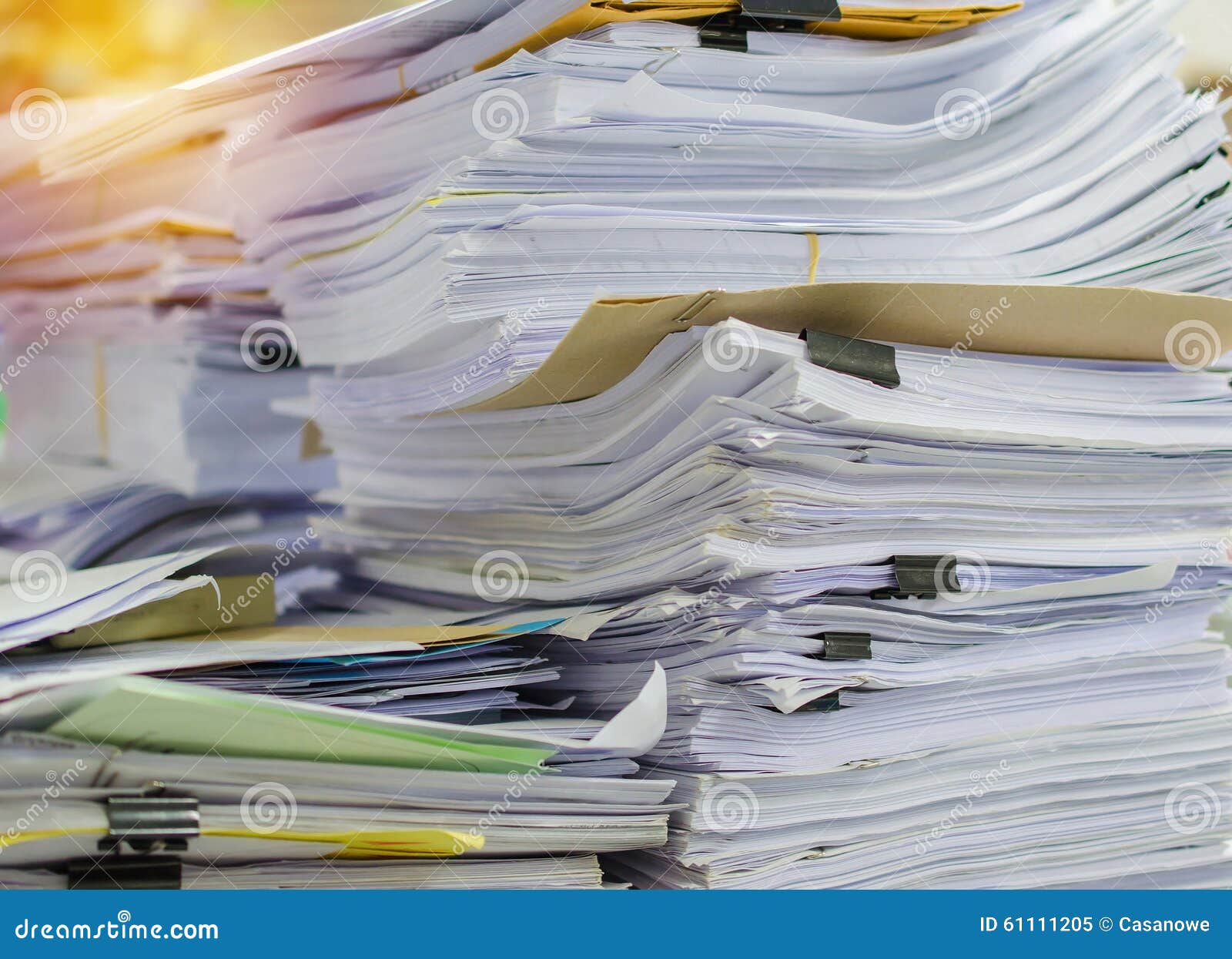 Pile of Documents on Desk Stack Up High Waiting To Be Managed Stock ...