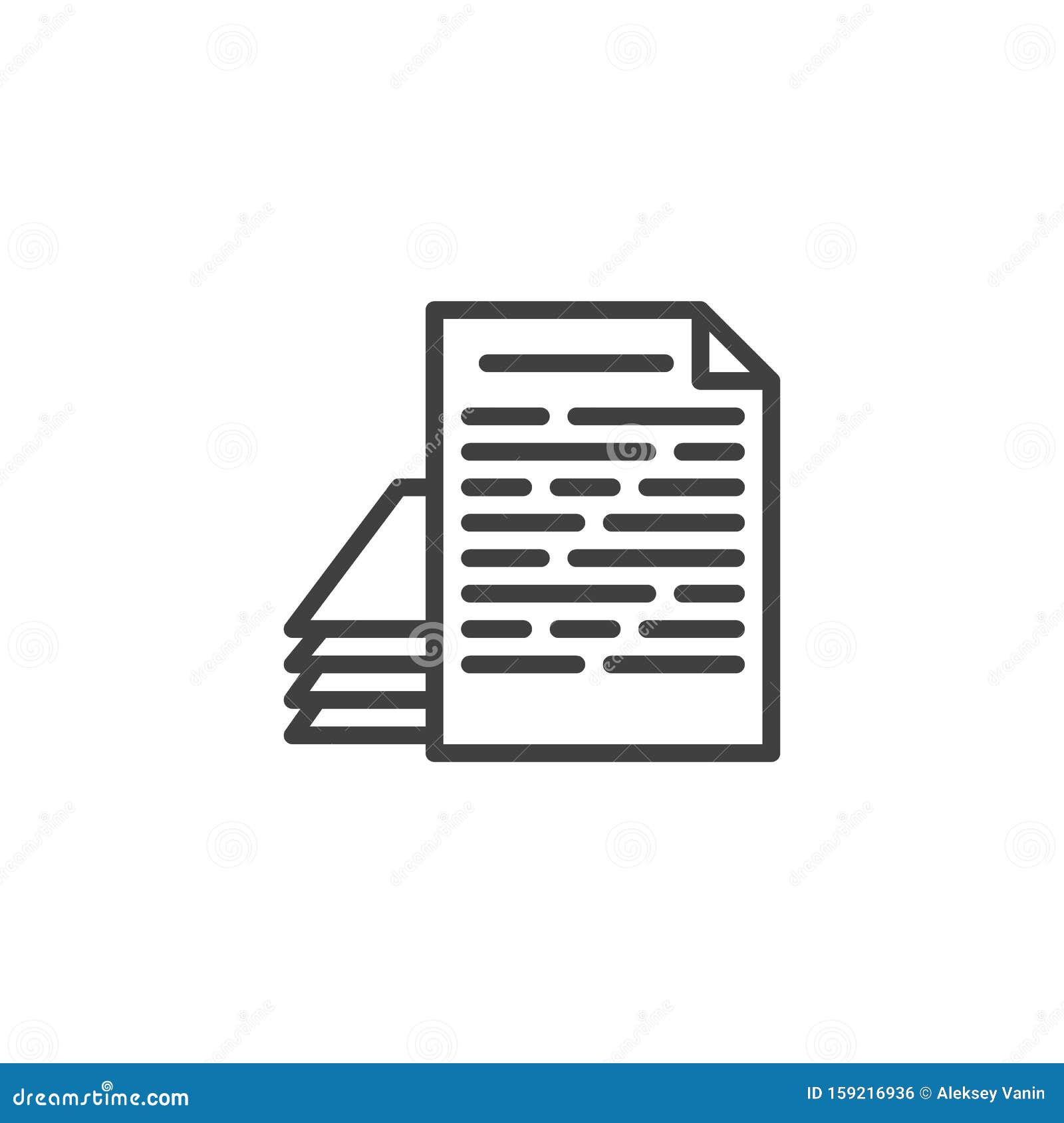 Pile of Documents Line Icon Stock Vector - Illustration of pictogram ...