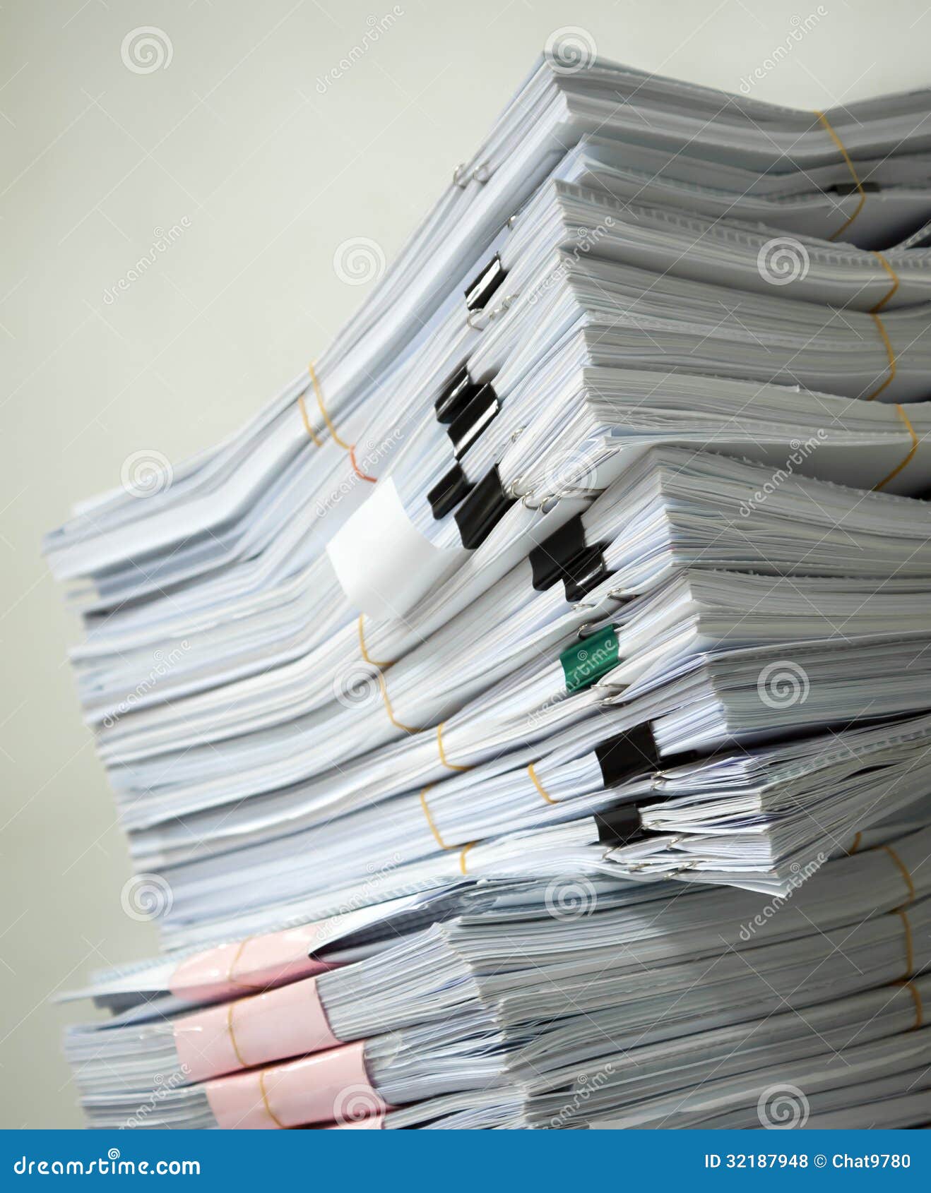 Pile of documents stock photo. Image of office, isolated - 32187948
