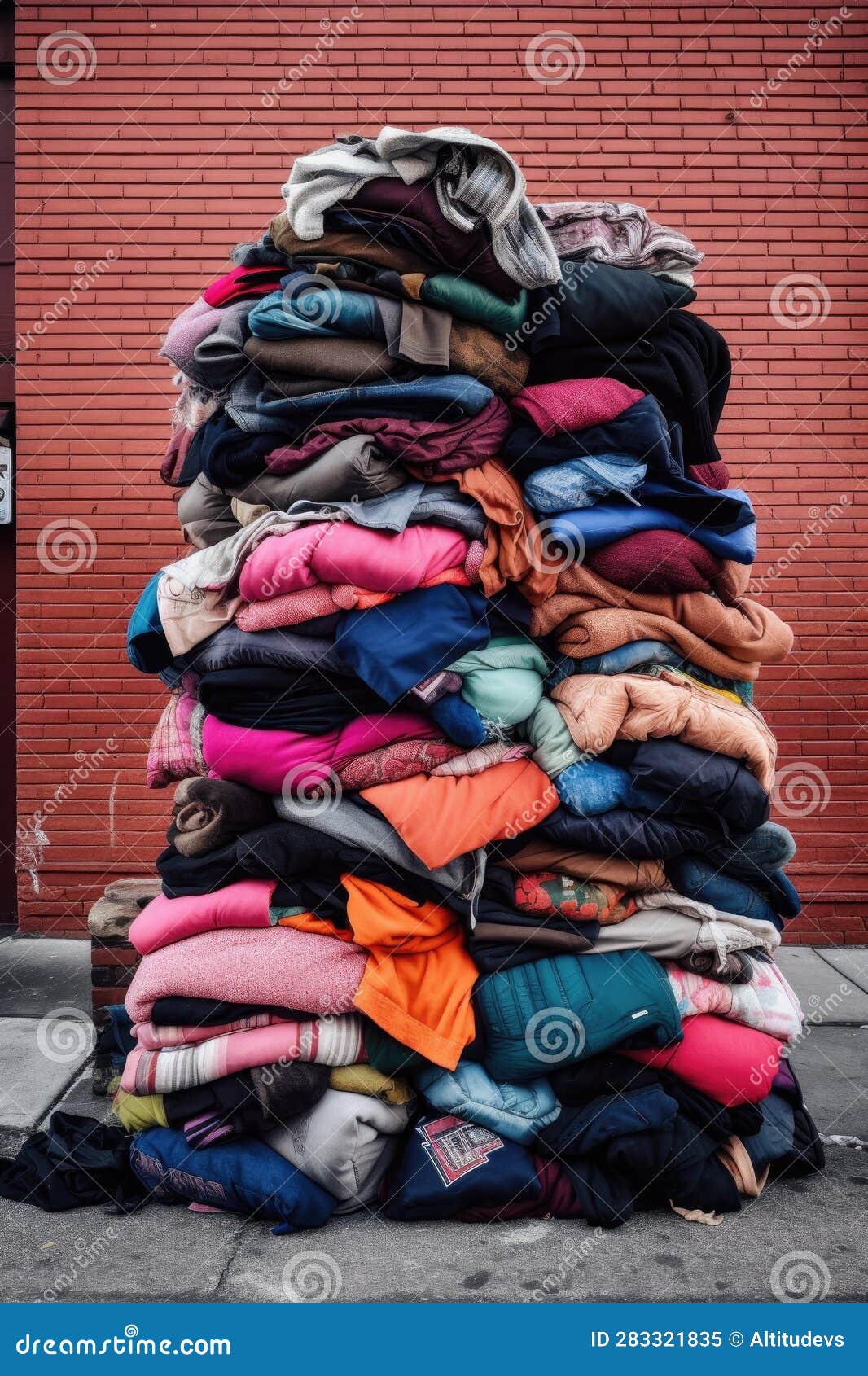Pile of Donated Clothes for the Homeless Stock Illustration ...