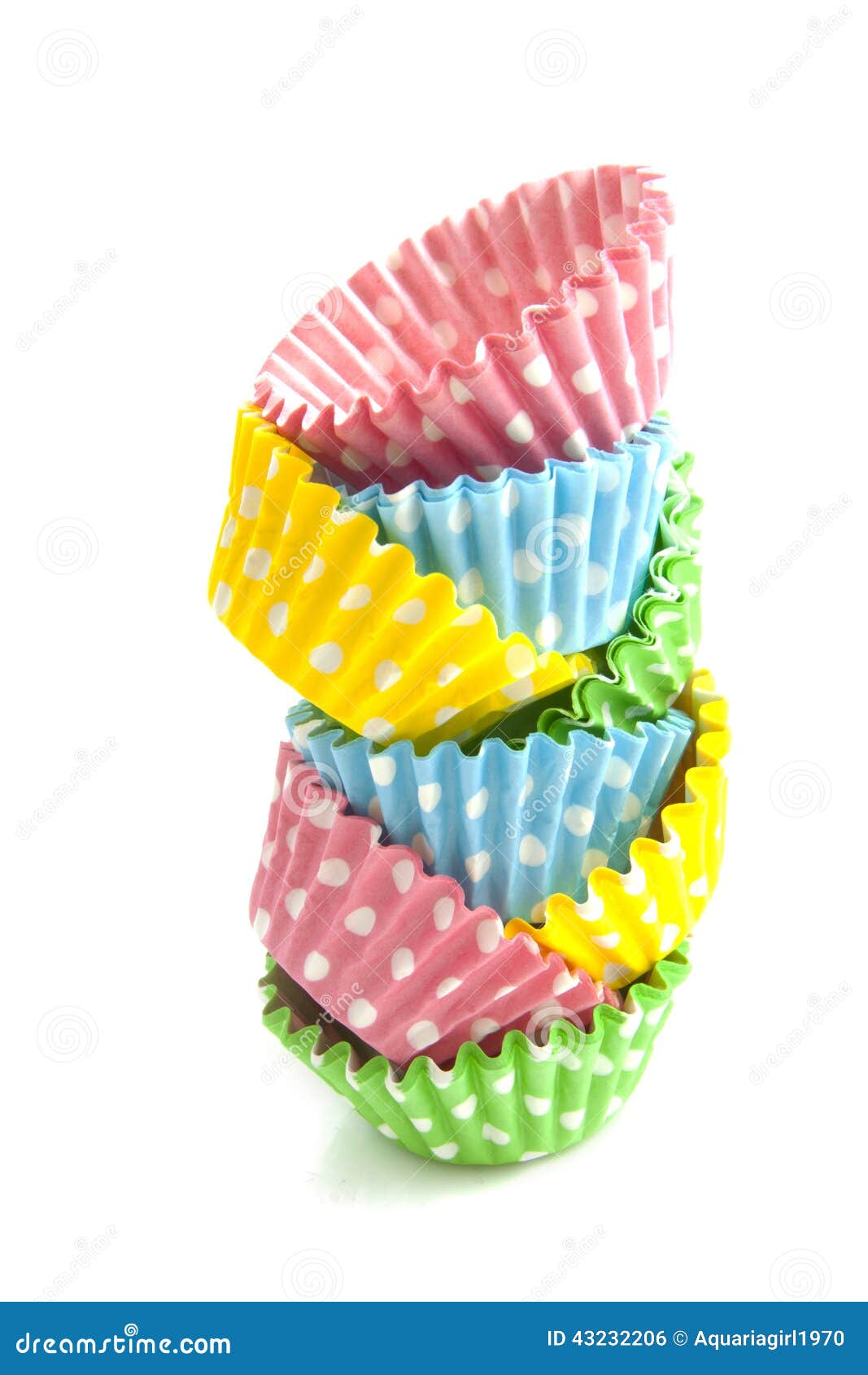 Pile dotted cupcakes stock photo. Image of cupcake, green - 43232206
