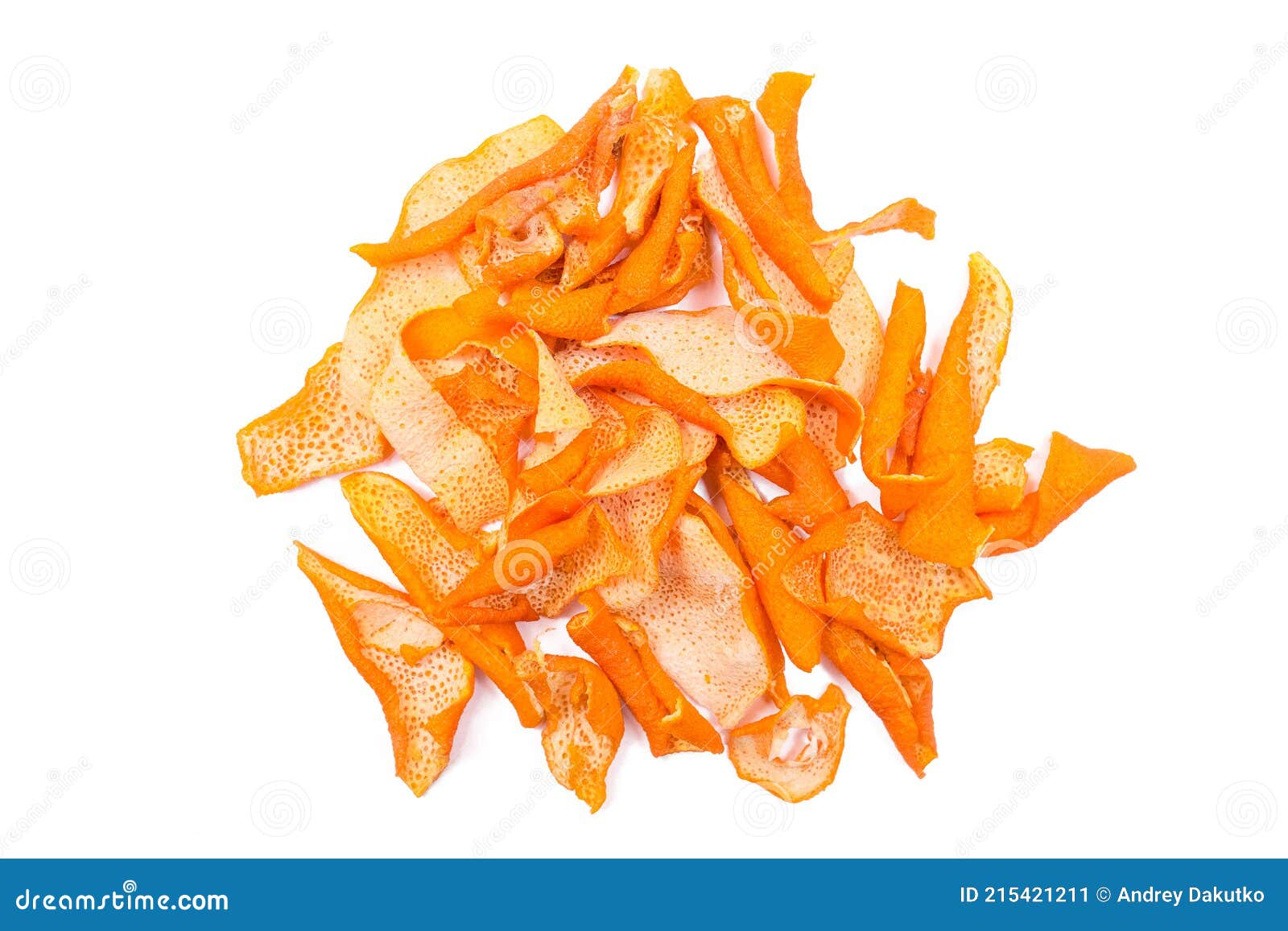 A Pile of Dried Orange Peels Isolated on a White Background Stock Image ...