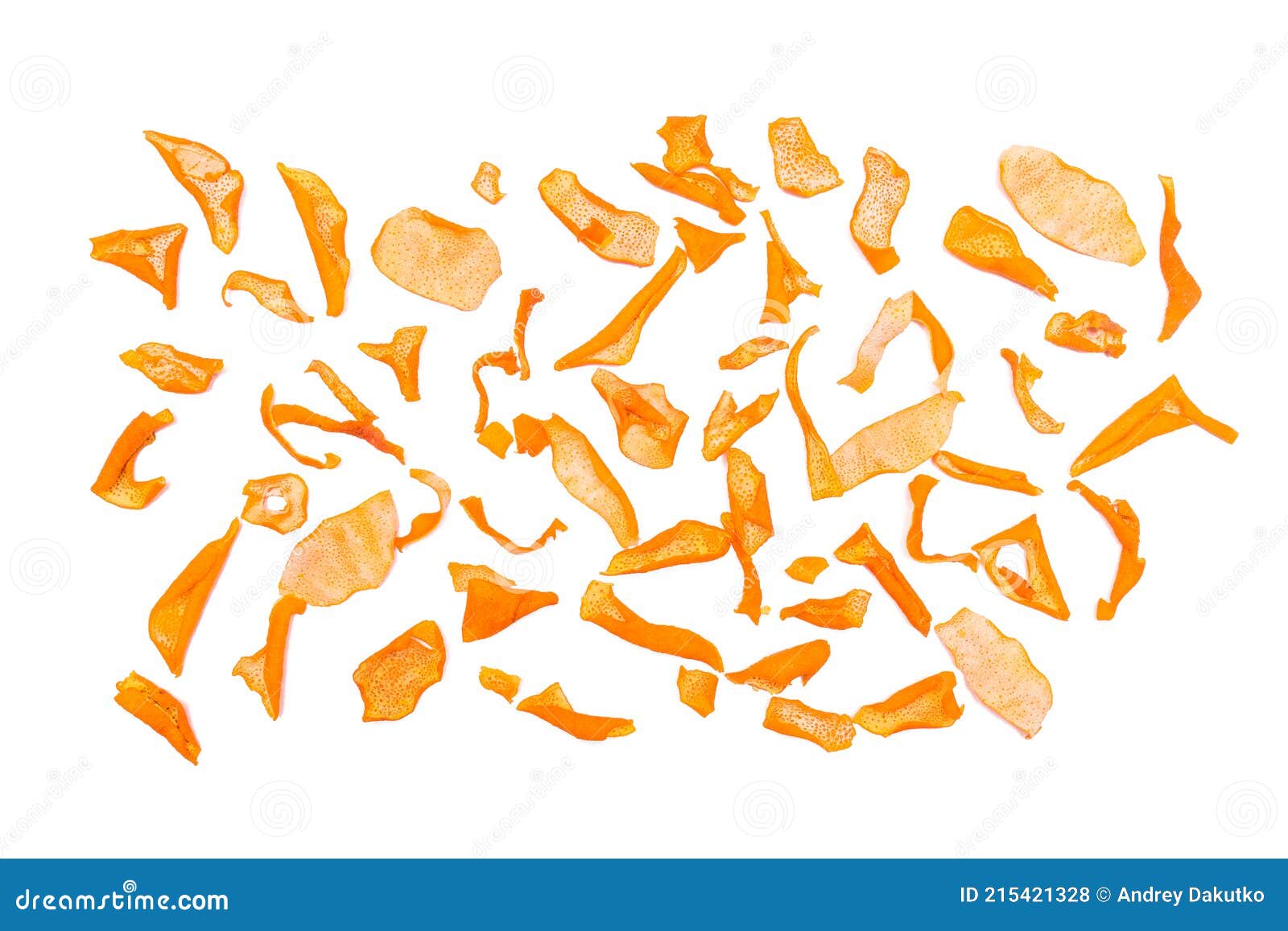 A Pile of Dried Orange Peels Isolated on a White Background Stock Photo ...