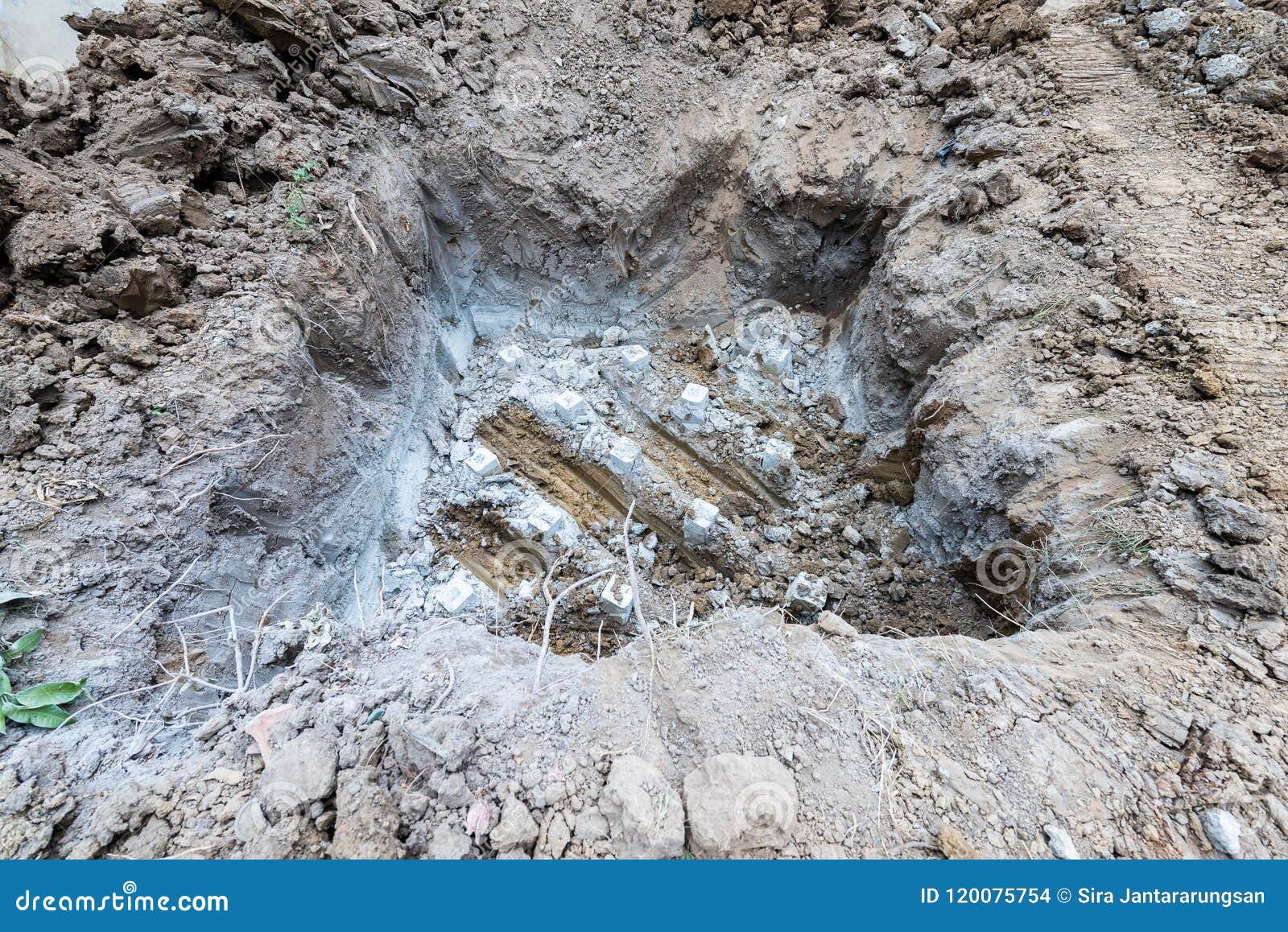 Pile Drilling Concrete Stake Stock Photo - Image of structure ...