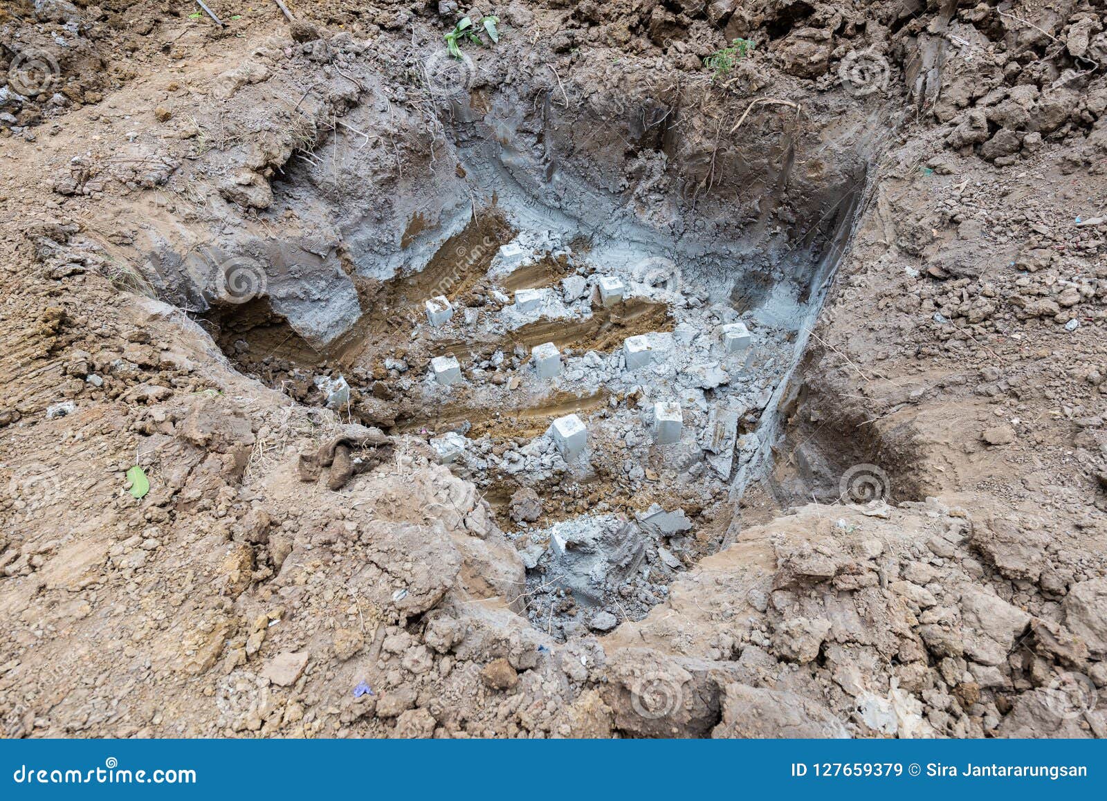 Pile Drilling Concrete Stake Stock Image - Image of architecture ...