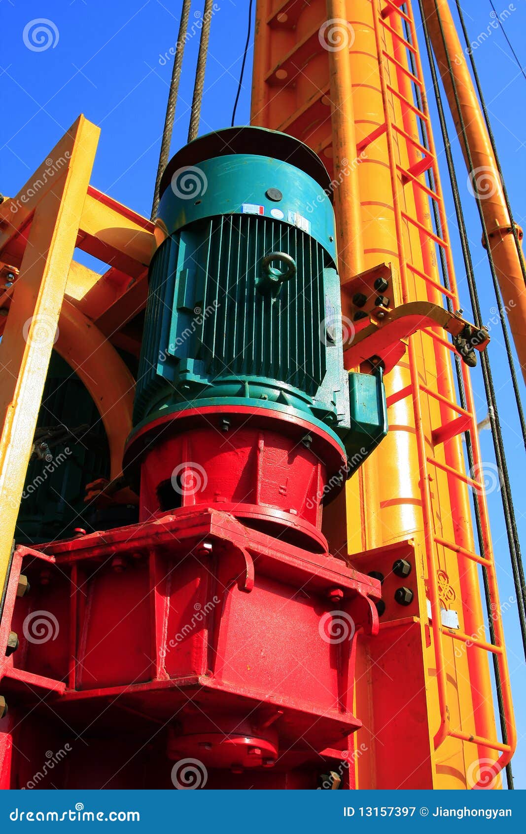 Pile driver stock image. Image of crossings, caissons - 13157397