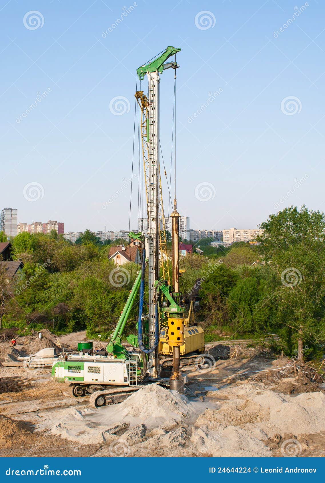 Pile Driver at a Construction Site Stock Photo - Image of europe ...