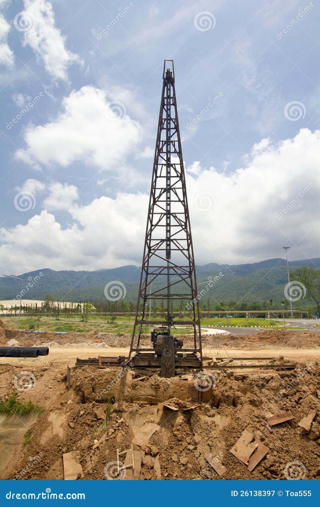 Pile Driver in a Construction Site Stock Image - Image of constructing ...