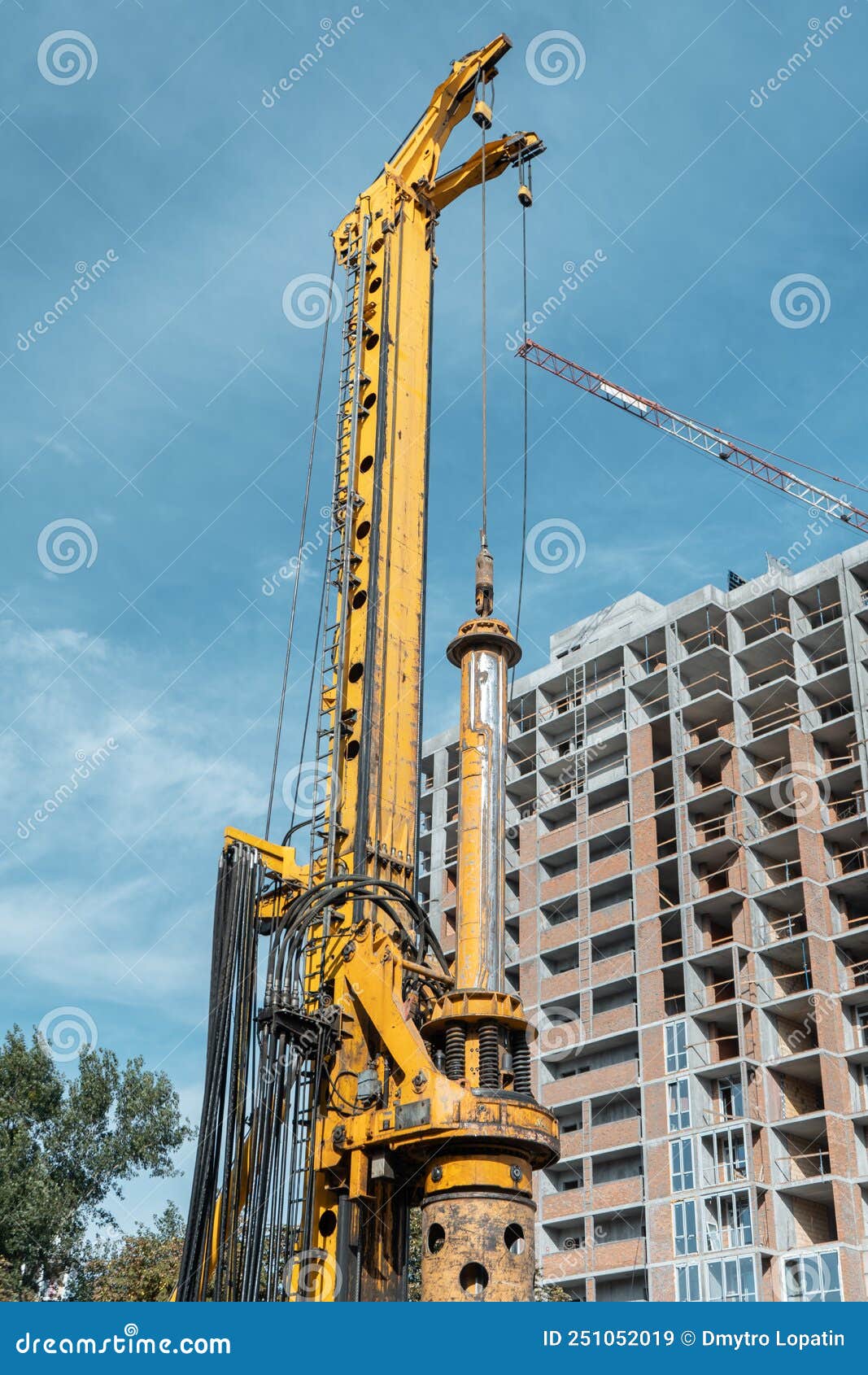 Pile Driver Heavy Machinery for Concrete Pouring at Constructions Stock ...