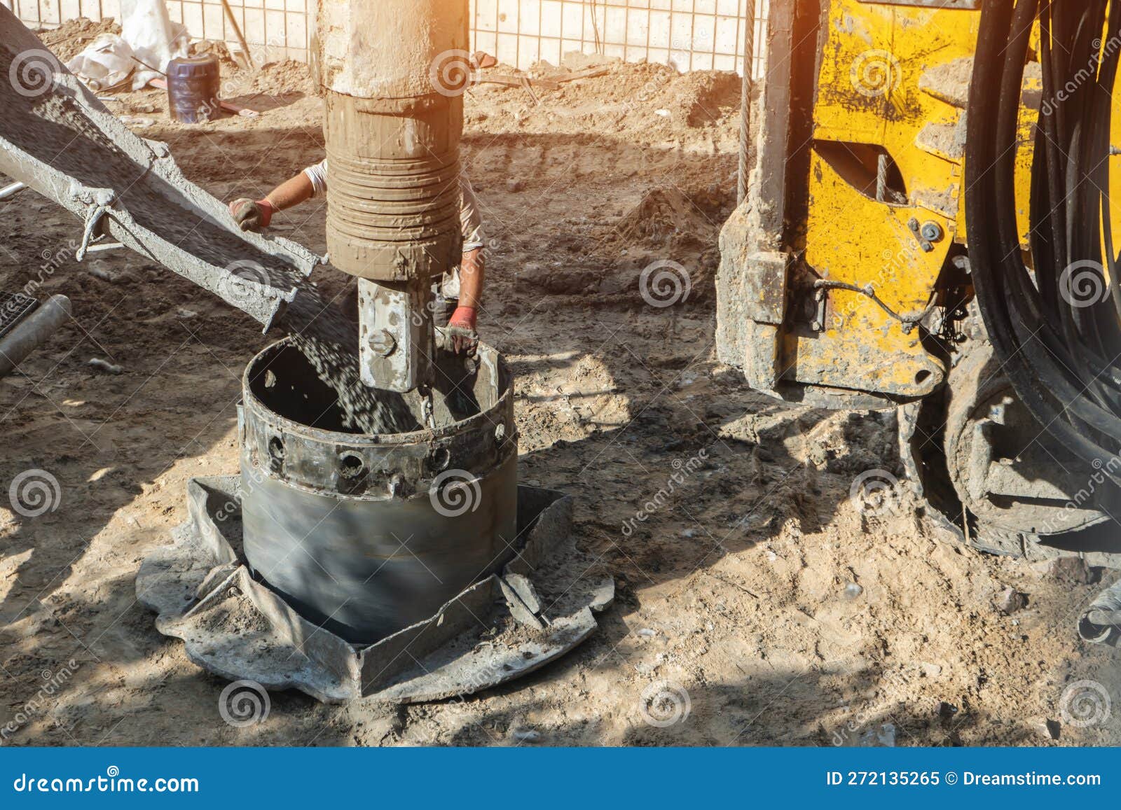 Pile Driver Heavy Machinery for Concrete Pouring at Constructions Stock ...