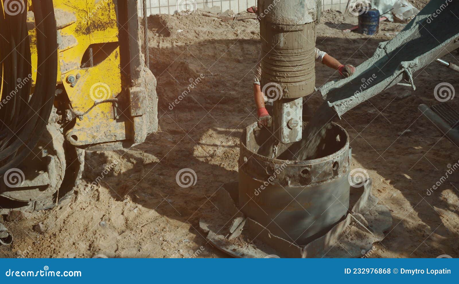 Pile Driver Heavy Machinery for Concrete Pouring at Constructions Stock ...