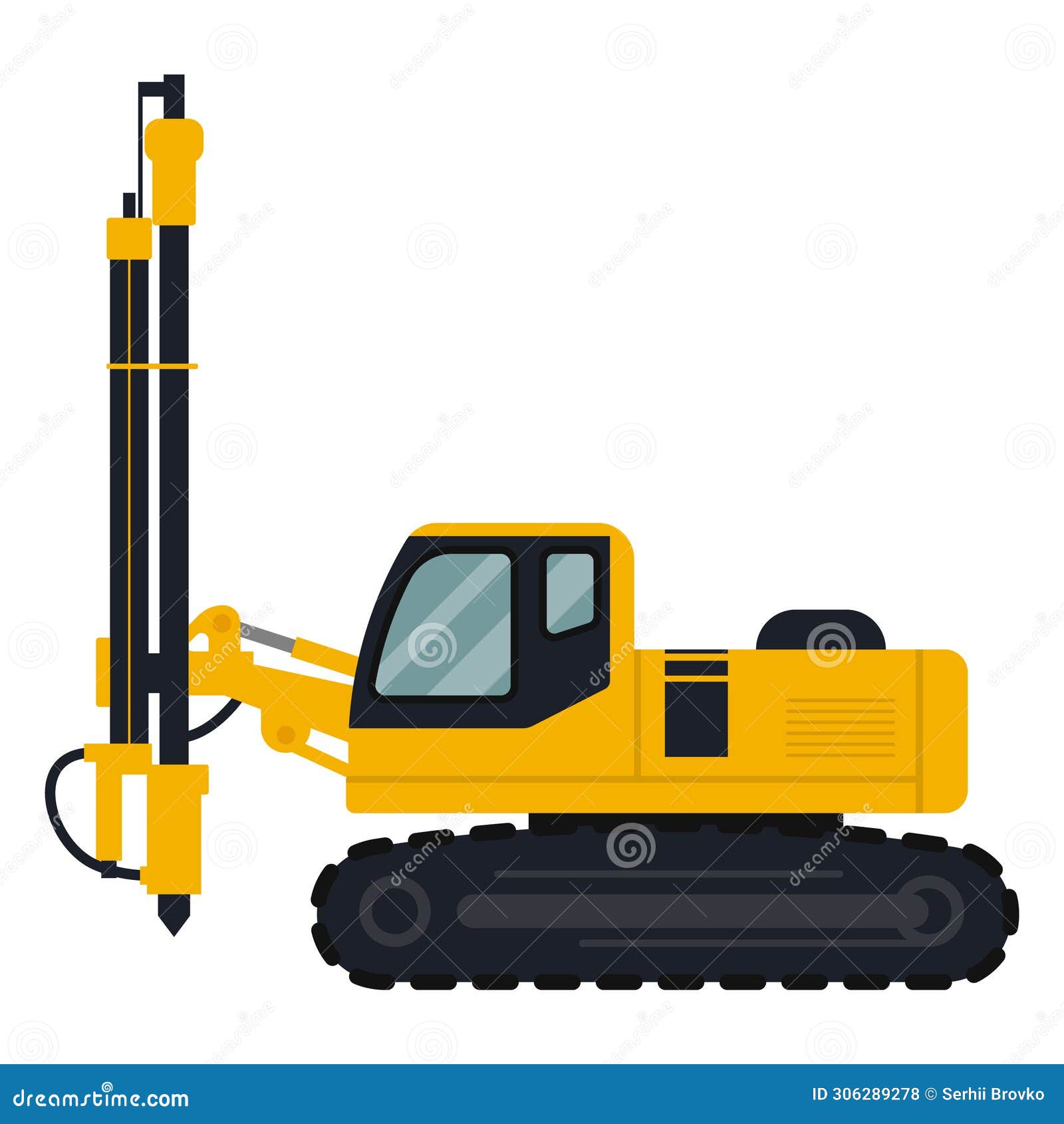 Pile Driver Icon. Heavy Machinery. Vector Illustration Stock Vector ...
