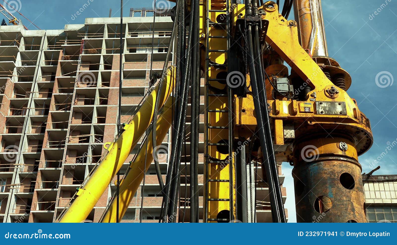Pile Driver Heavy Machinery for Concrete Pouring at Constructions Stock ...