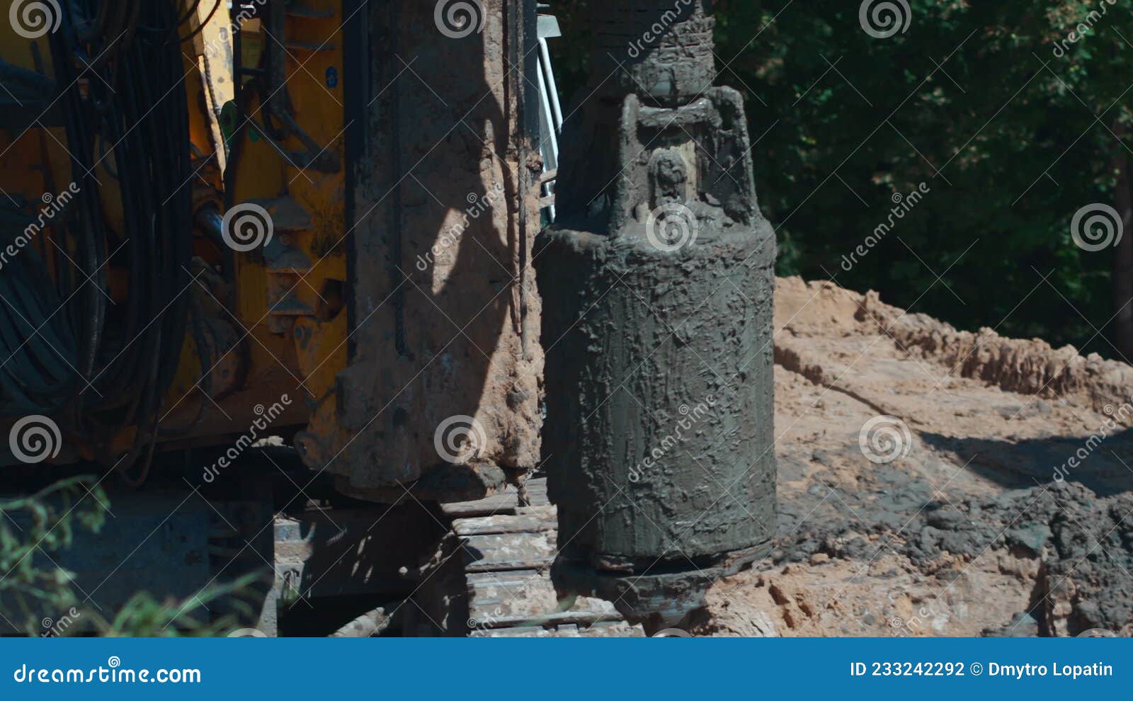 Pile Driver Heavy Machinery for Concrete Pouring at Constructions Stock ...