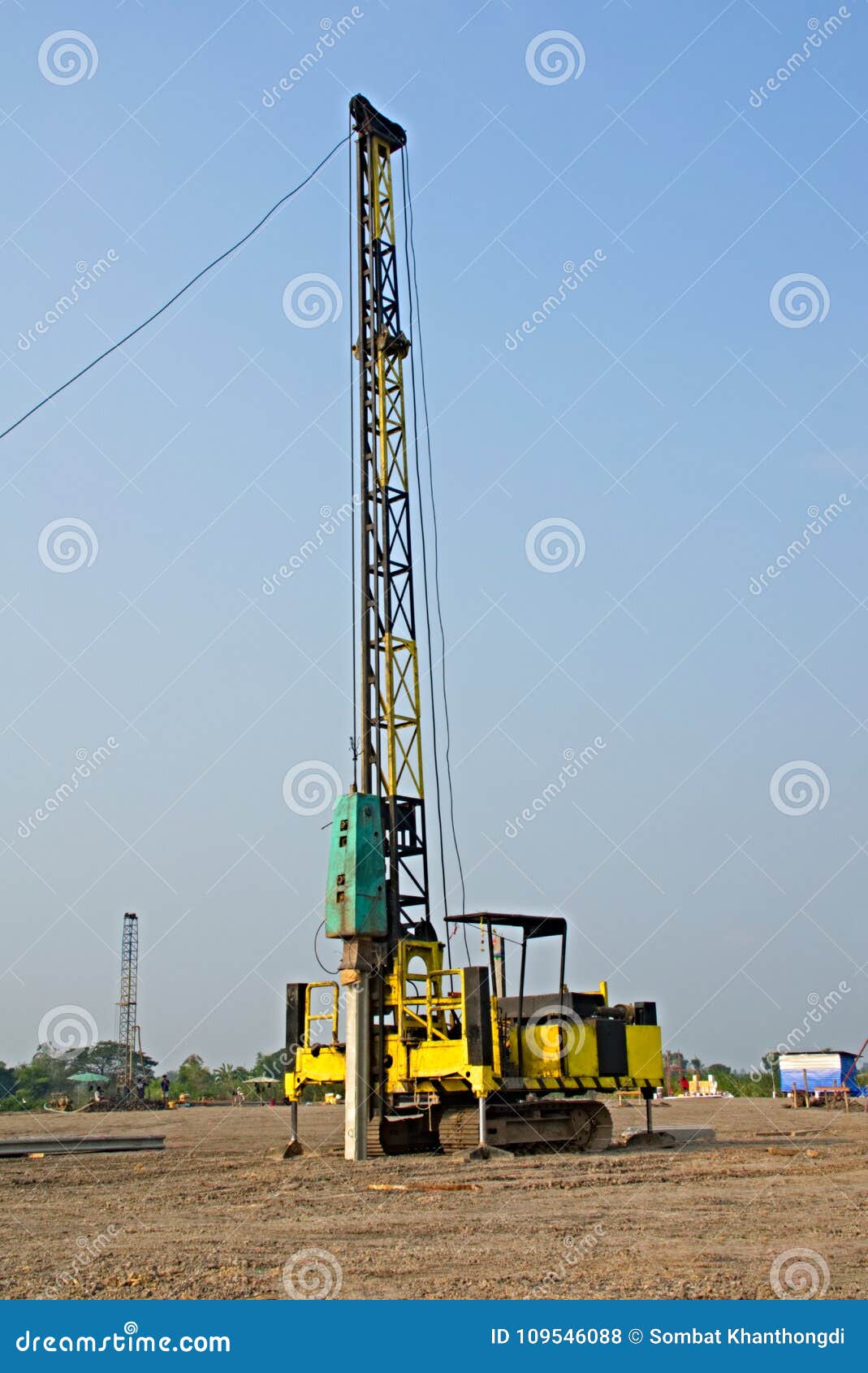 Pile driver stock photo. Image of engineer, environment - 109546088