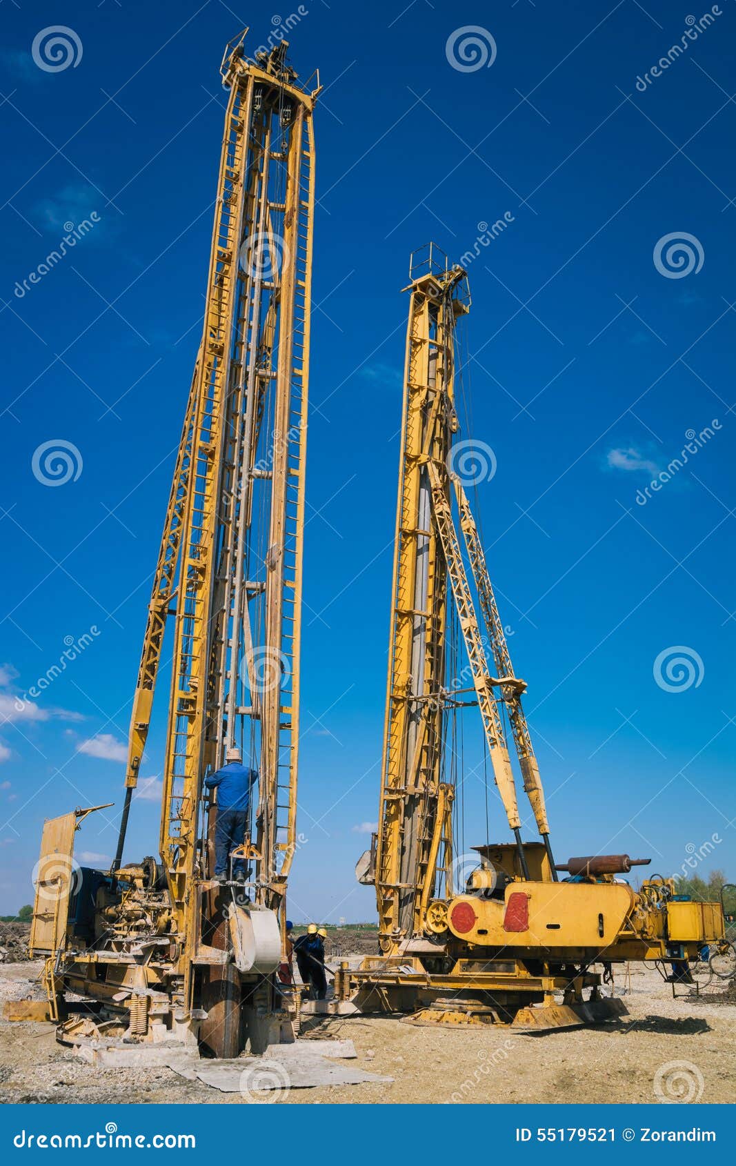Pile Driving Machine in Construction Site Stock Image - Image of ...