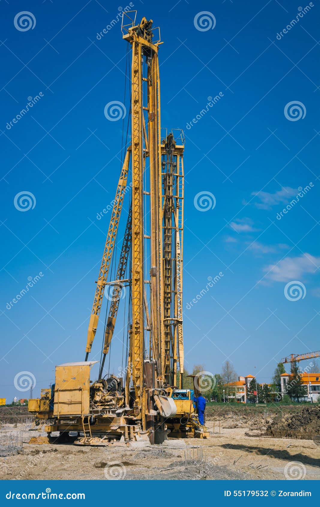 Pile Driving Machine in Construction Site Editorial Photography - Image ...