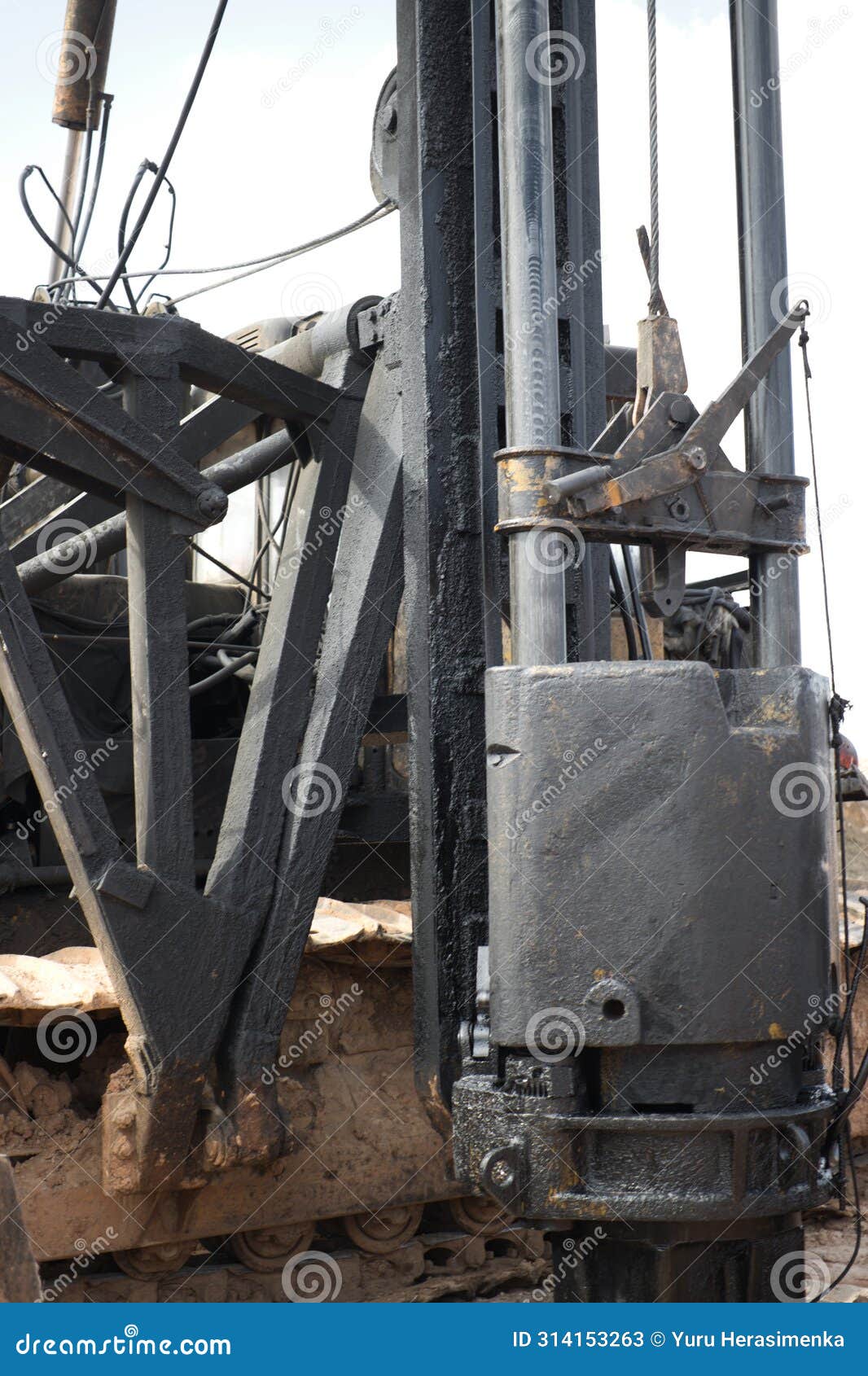 Pile Driving Machine. Diesel Hammer Pile Driving Machine Working on ...