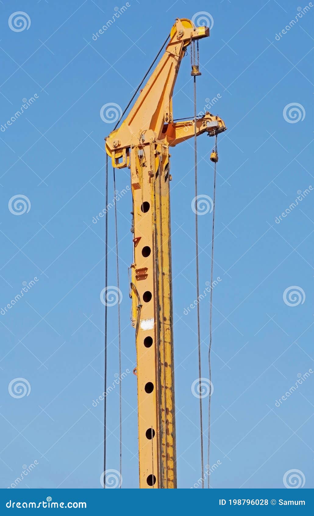 The pile driving machine stock photo. Image of hammer - 198796028