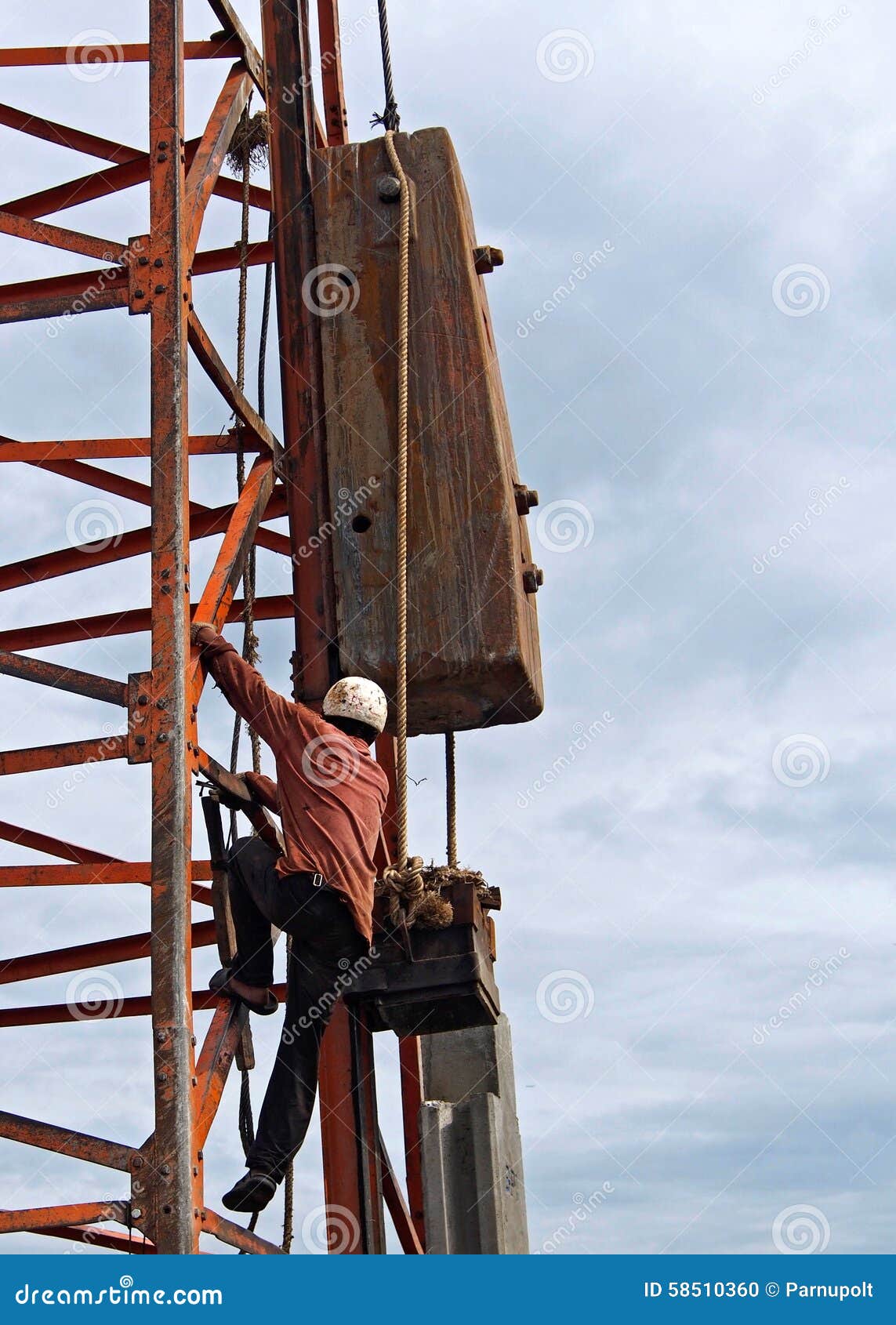 Pile Driving Machine On A Construction Site Stock Image | CartoonDealer ...