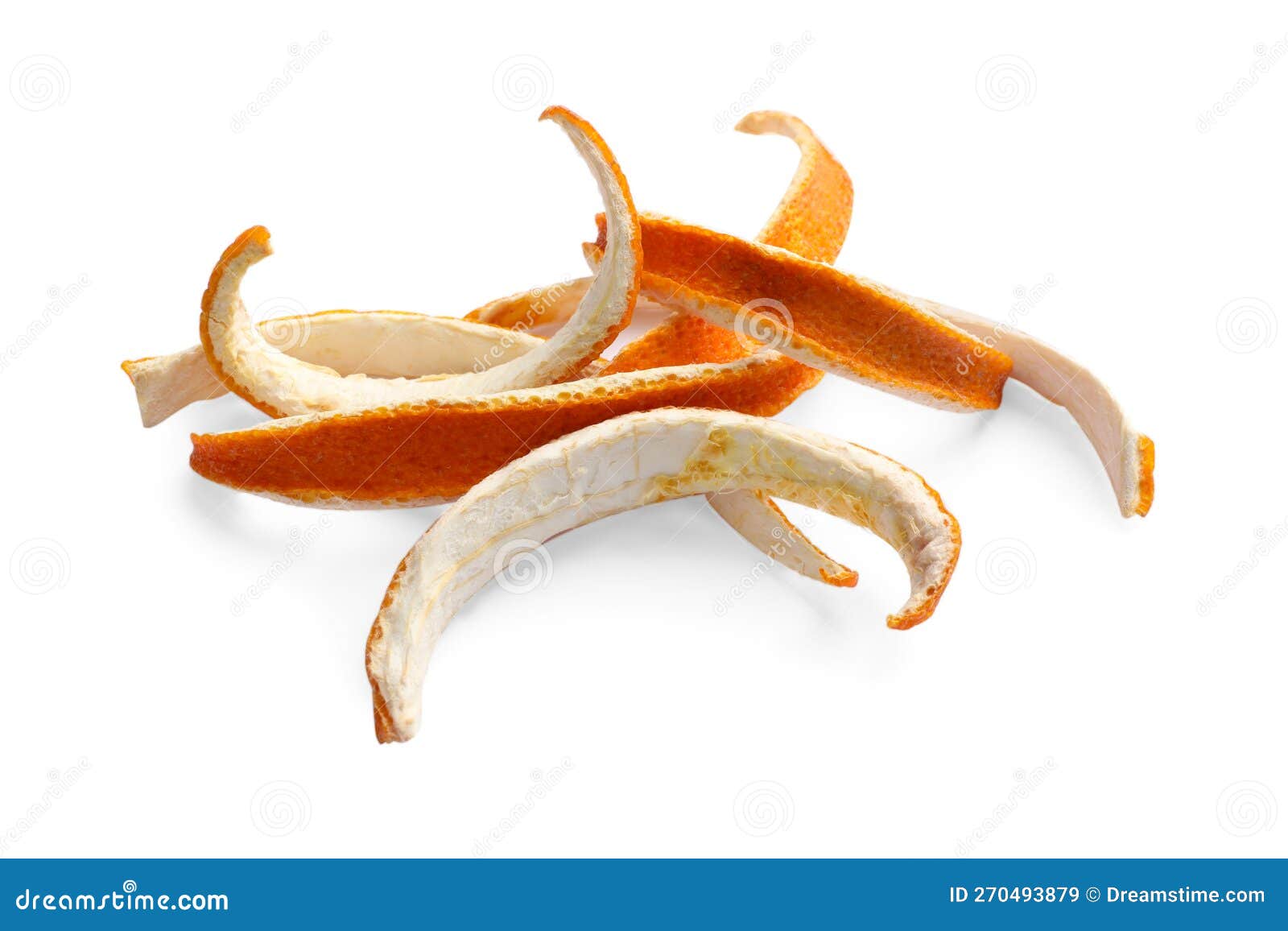 Pile of Dry Orange Peels on White Background Stock Image - Image of ...