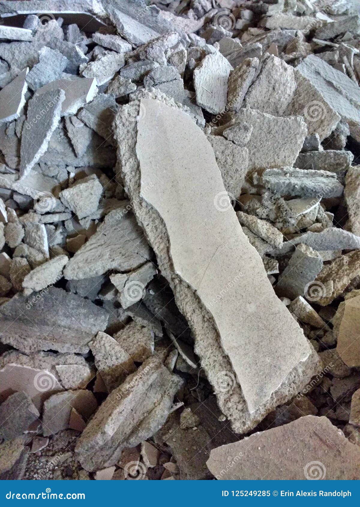 Debris from Home Renovation Project, Concrete Rubble Stock Image ...