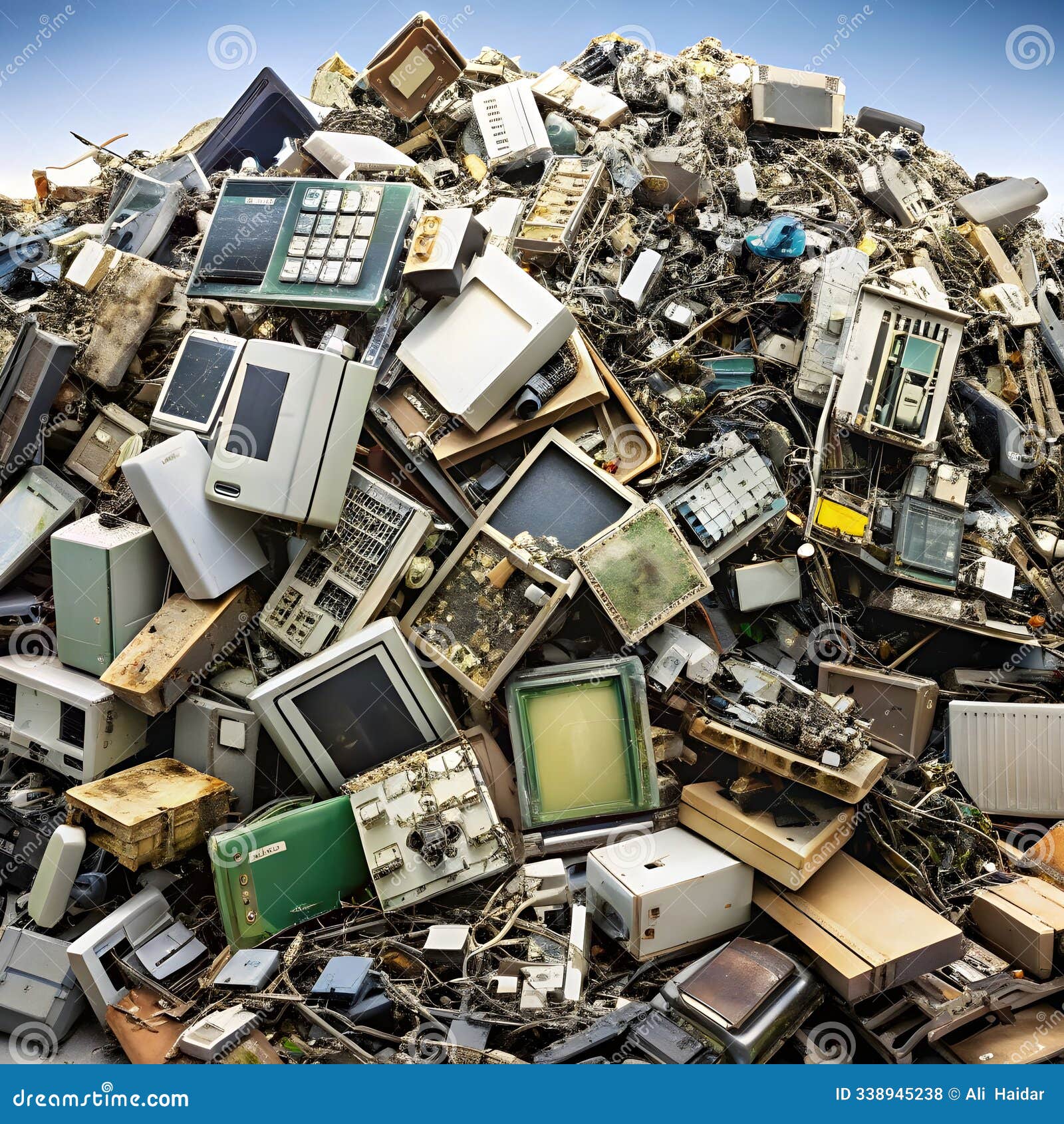Pile of e waste isolated stock illustration. Illustration of technology ...