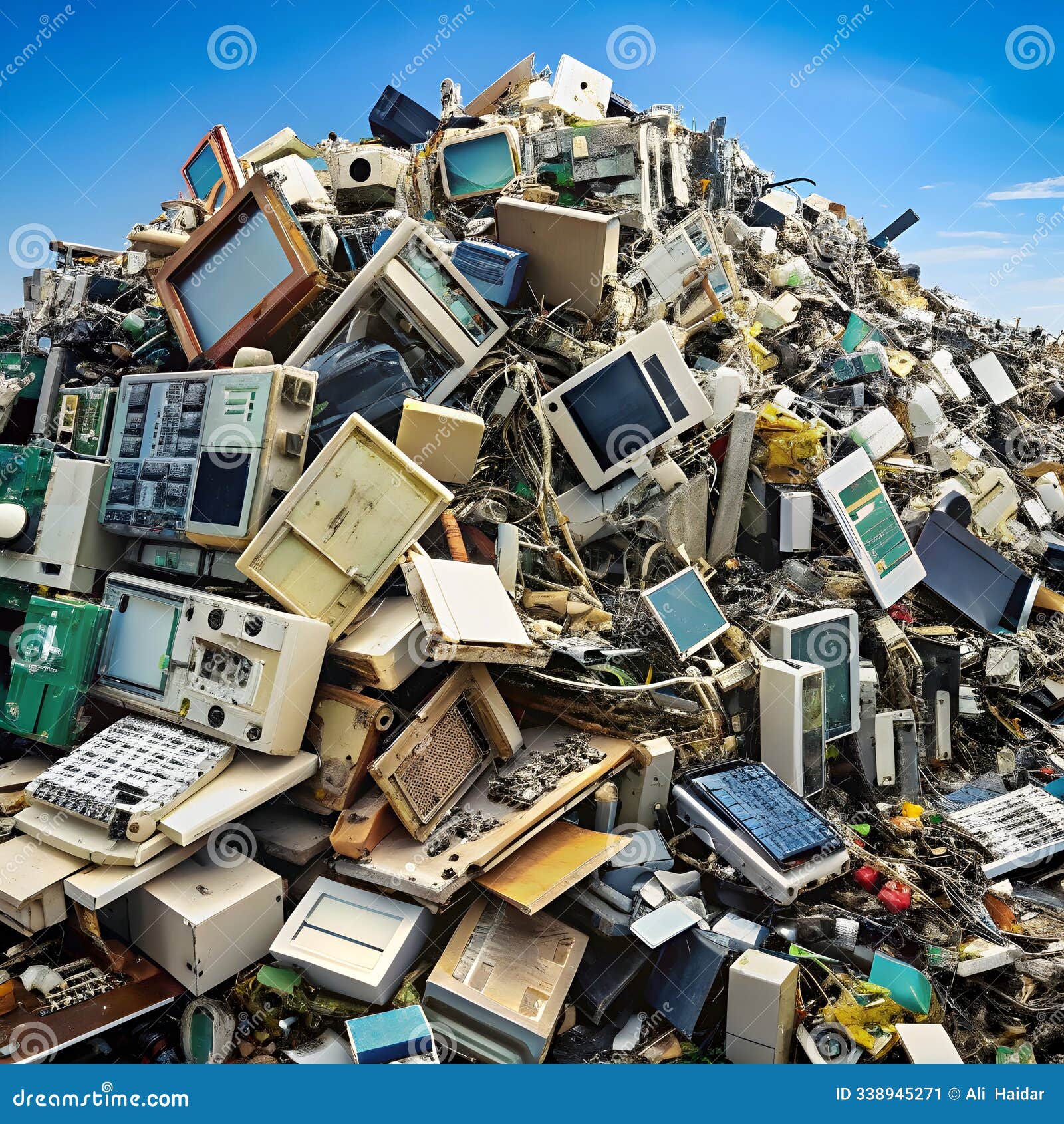 Pile of e waste isolated stock illustration. Illustration of dump ...