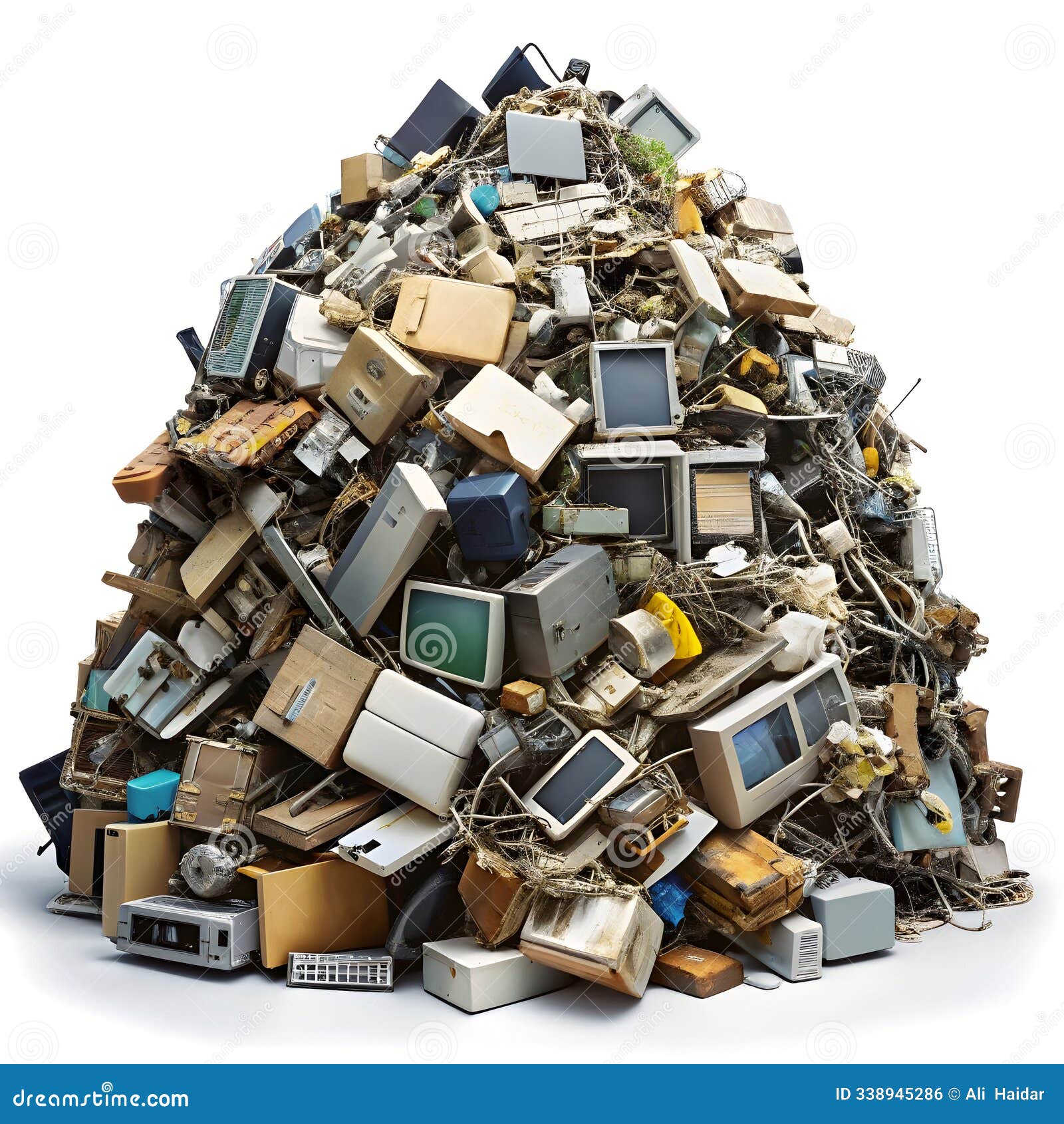 Pile of e waste isolated stock illustration. Illustration of color ...