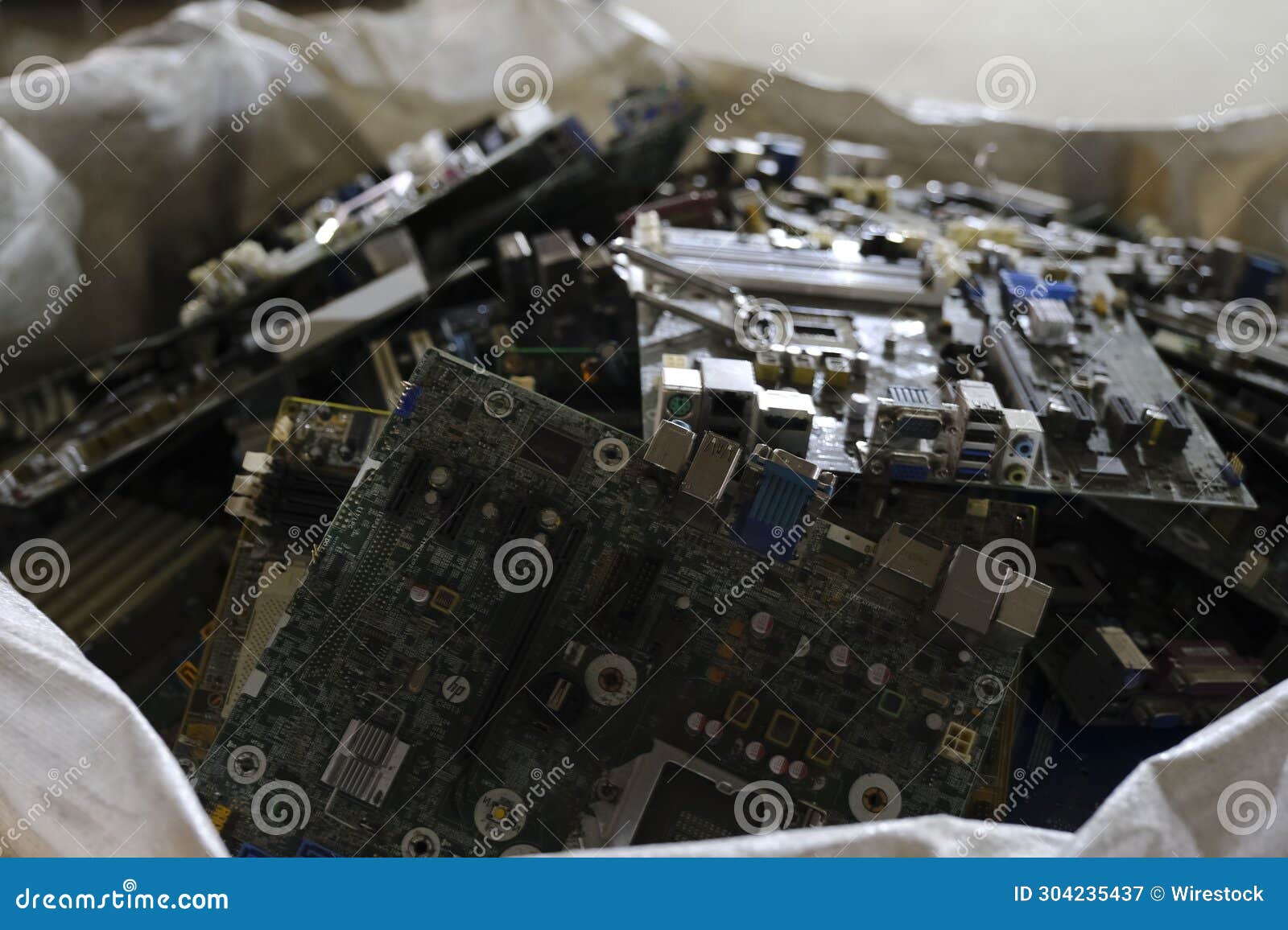 A Pile of Electronic Components in a Box for Recyclings Stock Image ...