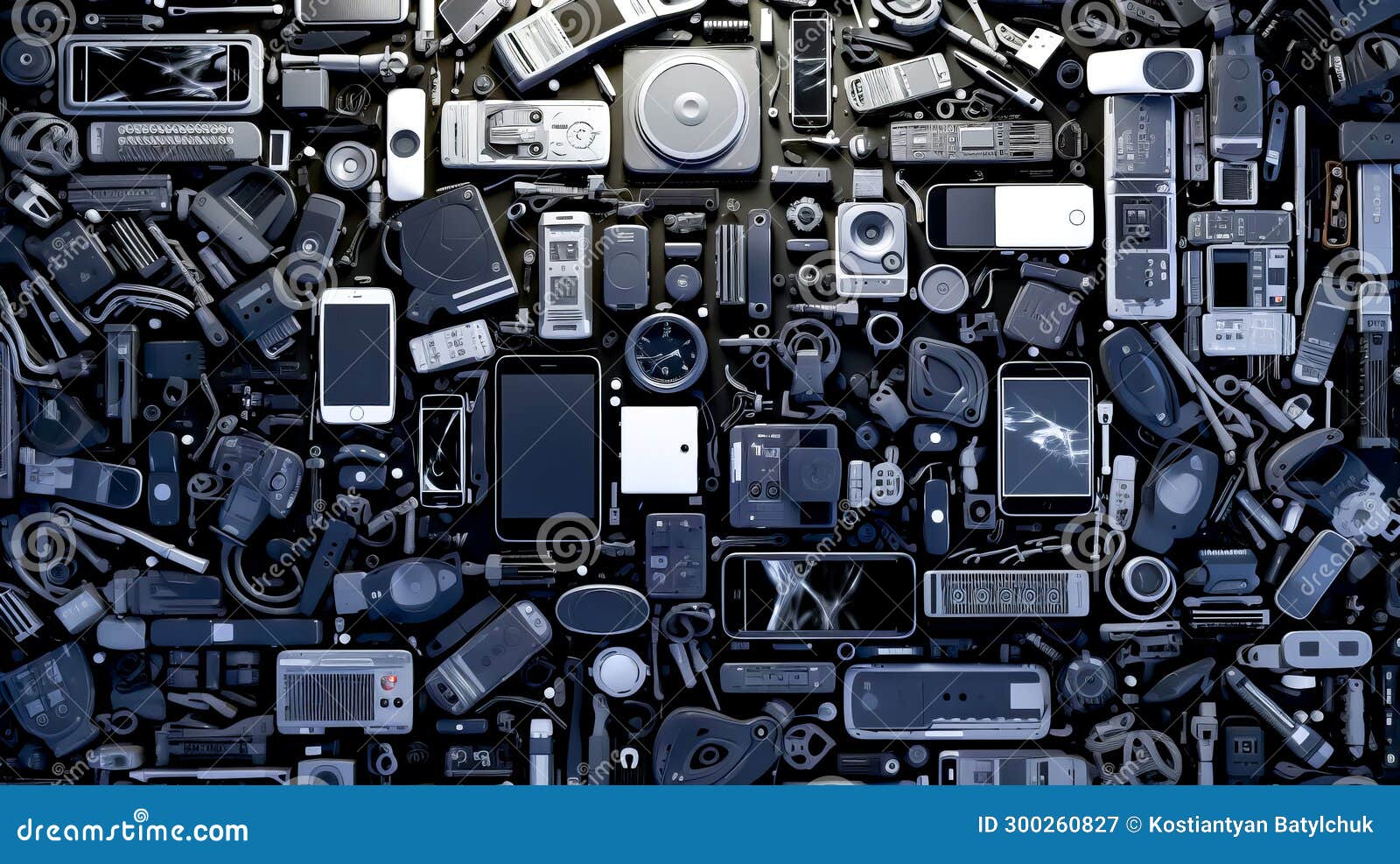 Pile of Electronic Devices Sitting on Top of Pile of Other Electronic ...