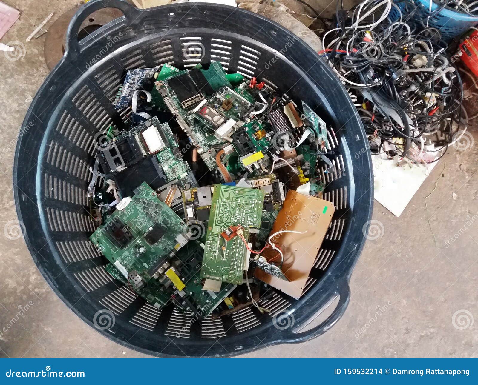 Pile of Electronic Waste, Motherboard Computer and Cpu Microchips ...