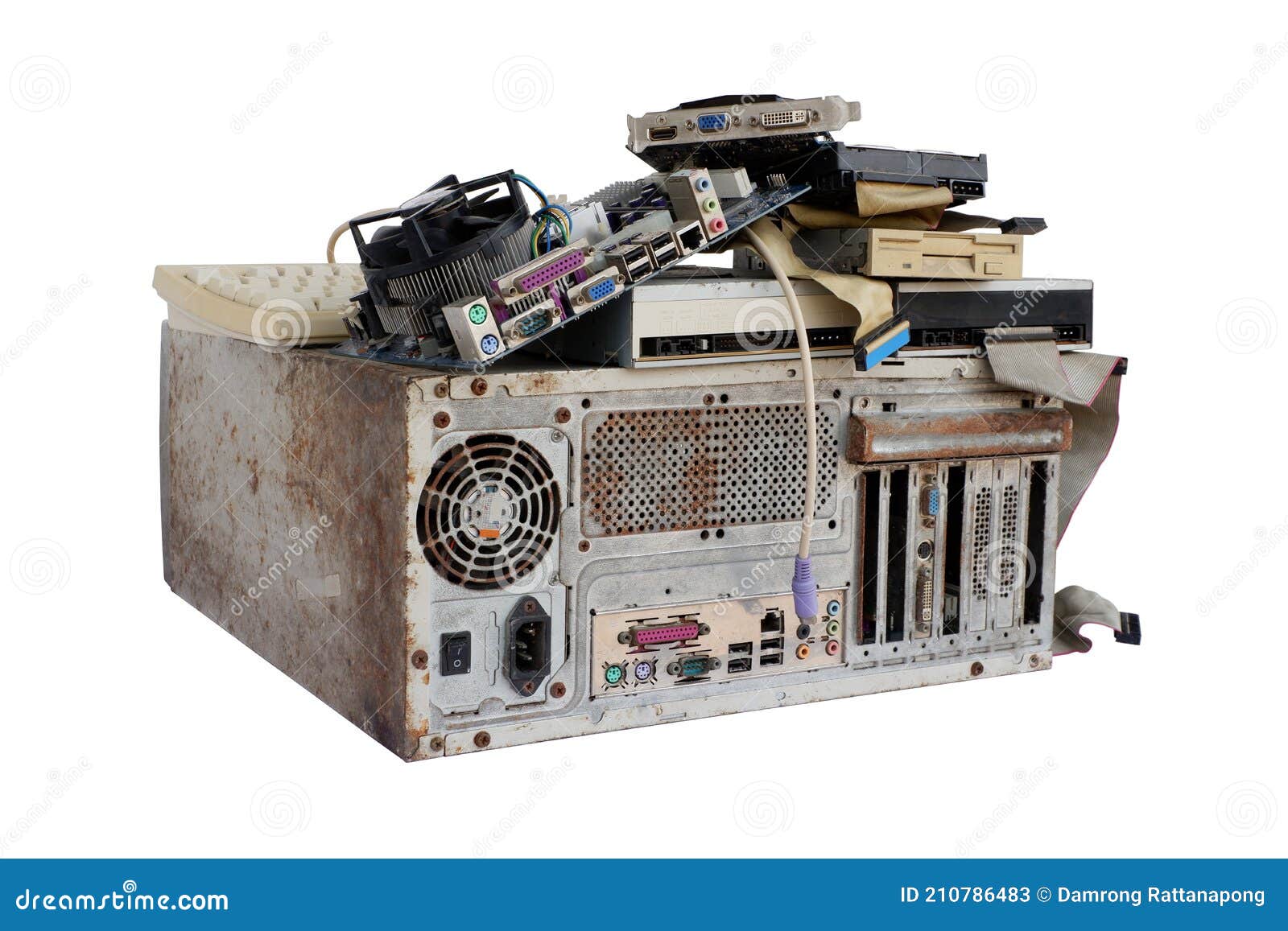 Pile of Electronic Waste, Rusty Old Computer Cases and Obsolete ... Pile of Electronic Waste, Rusty Old Computer Cases and Obsolete ...