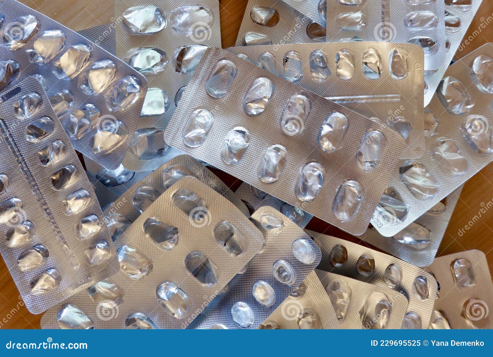 Pile of Empty Different Blister Packs. Photo for Backdrops Stock Image ...