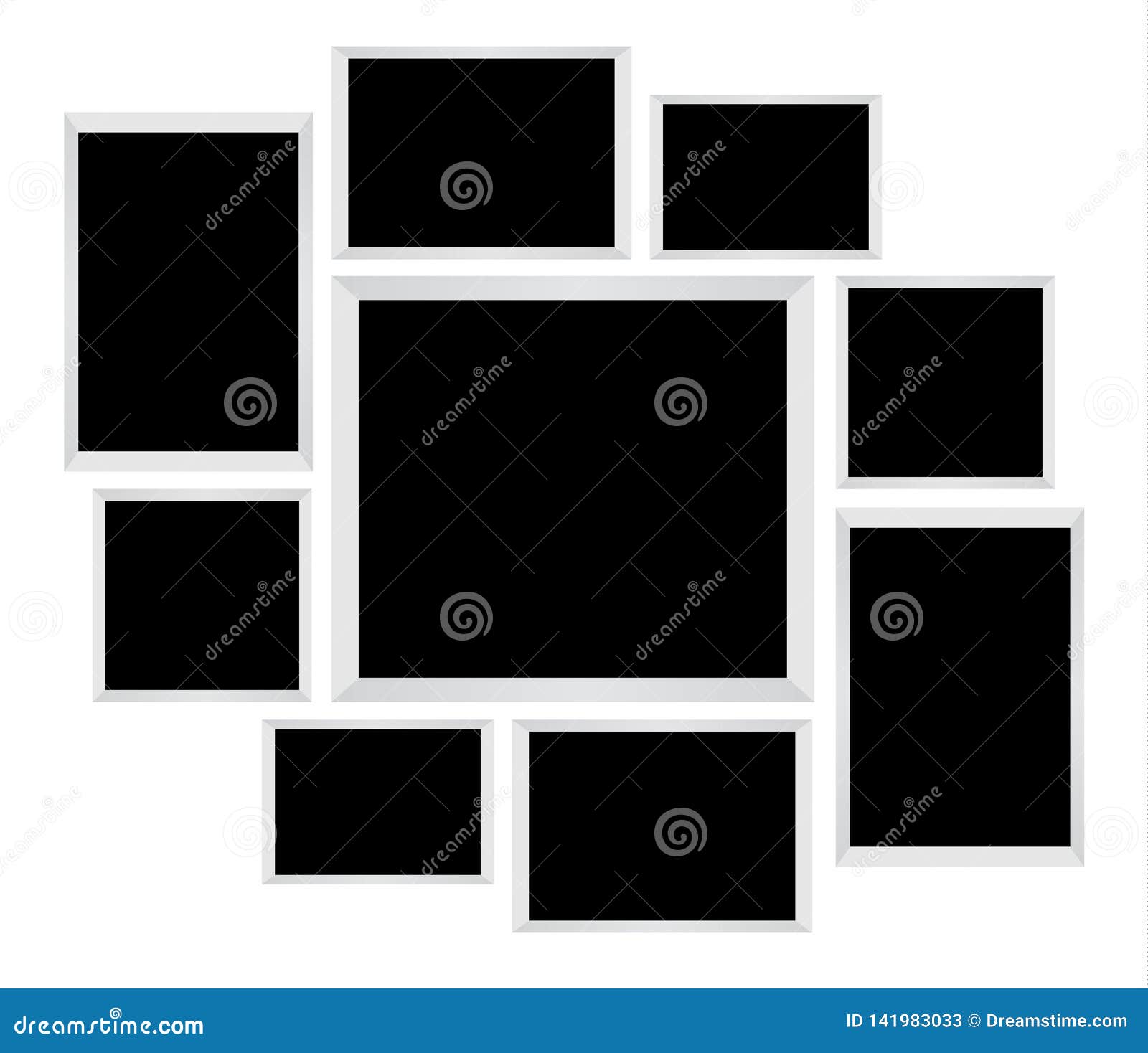 Pile of empty photo frames stock vector. Illustration of presentation ...