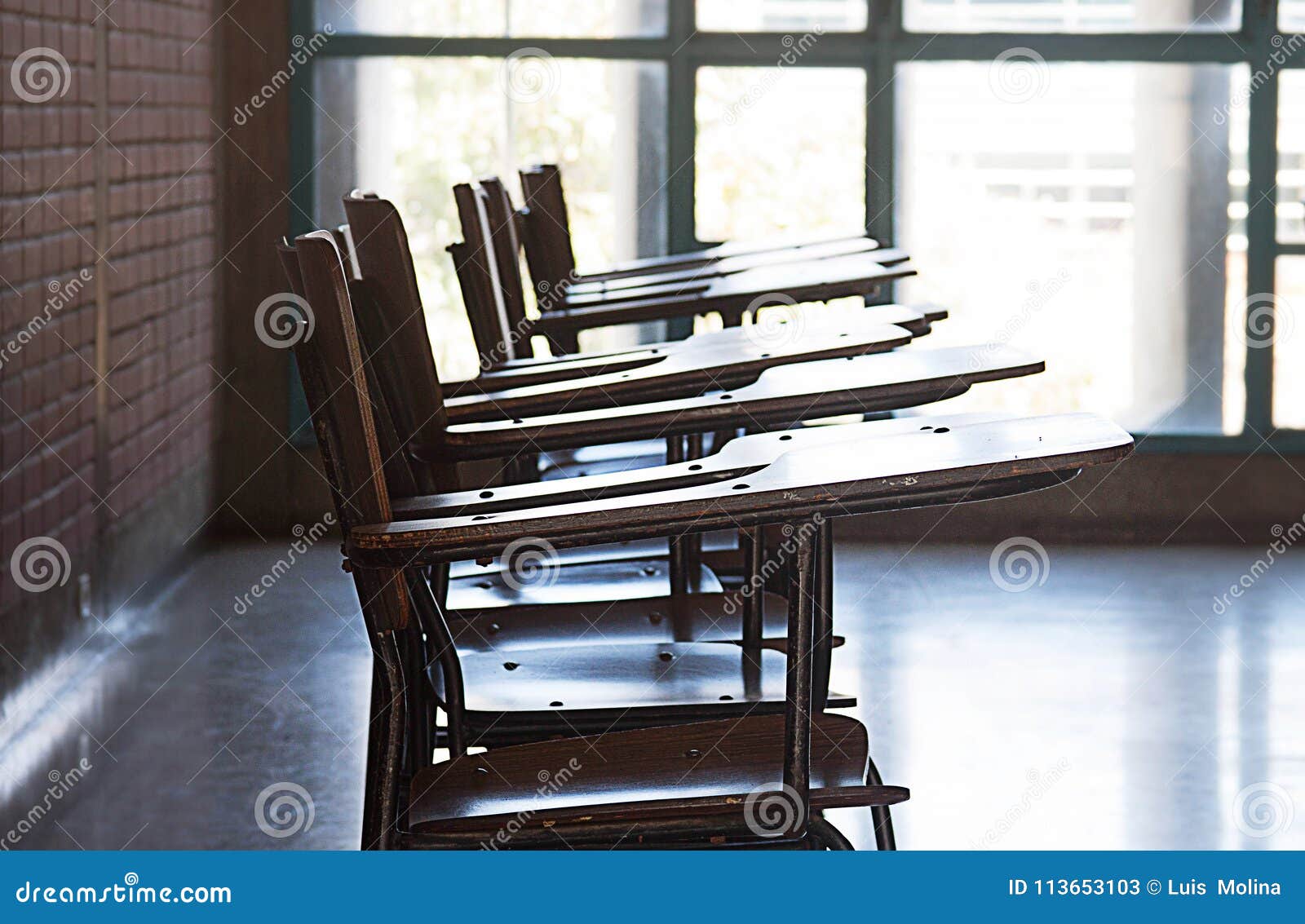 A Pile of Empty School Chairs Stock Image - Image of chairs, board ...