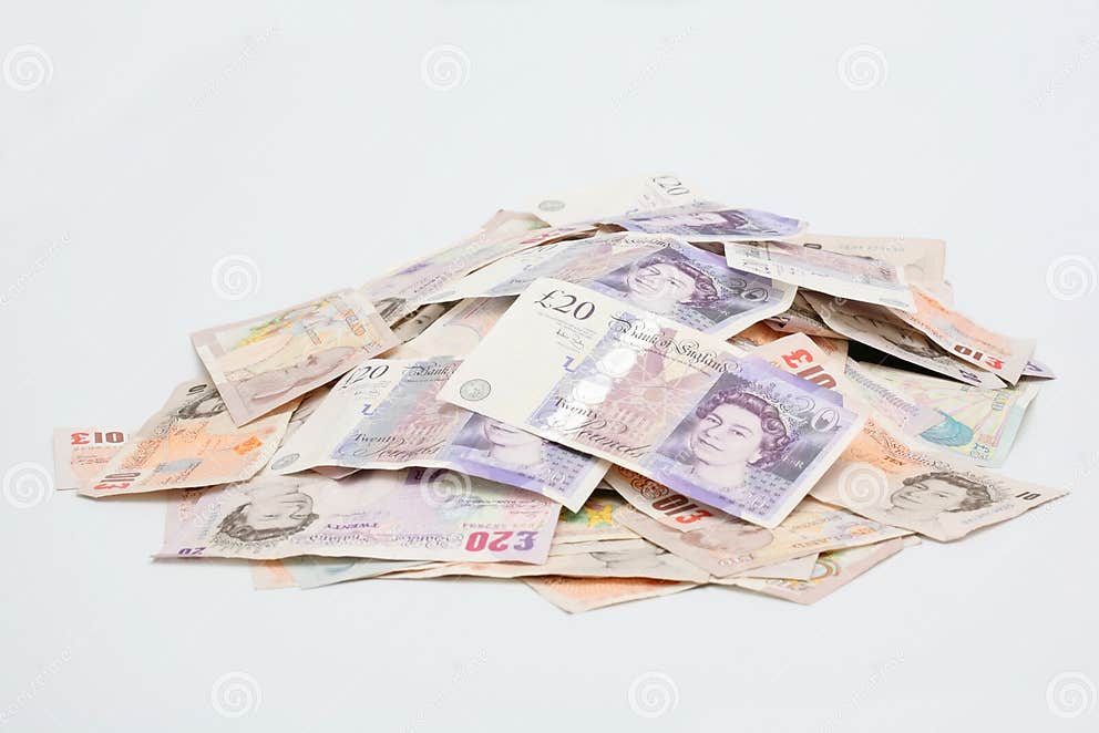 Pile of English bank notes editorial photo. Image of pound - 4450301