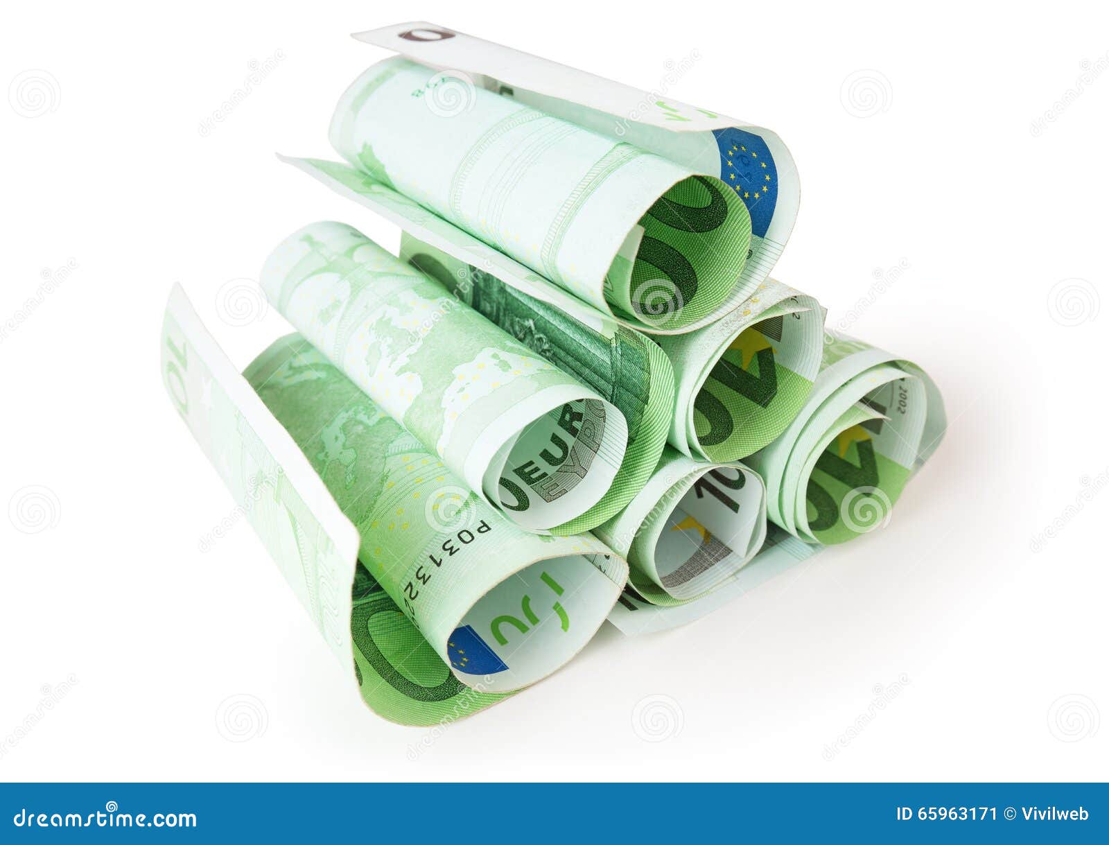 Pile of 100 euro banknotes stock image. Image of euro - 65963171