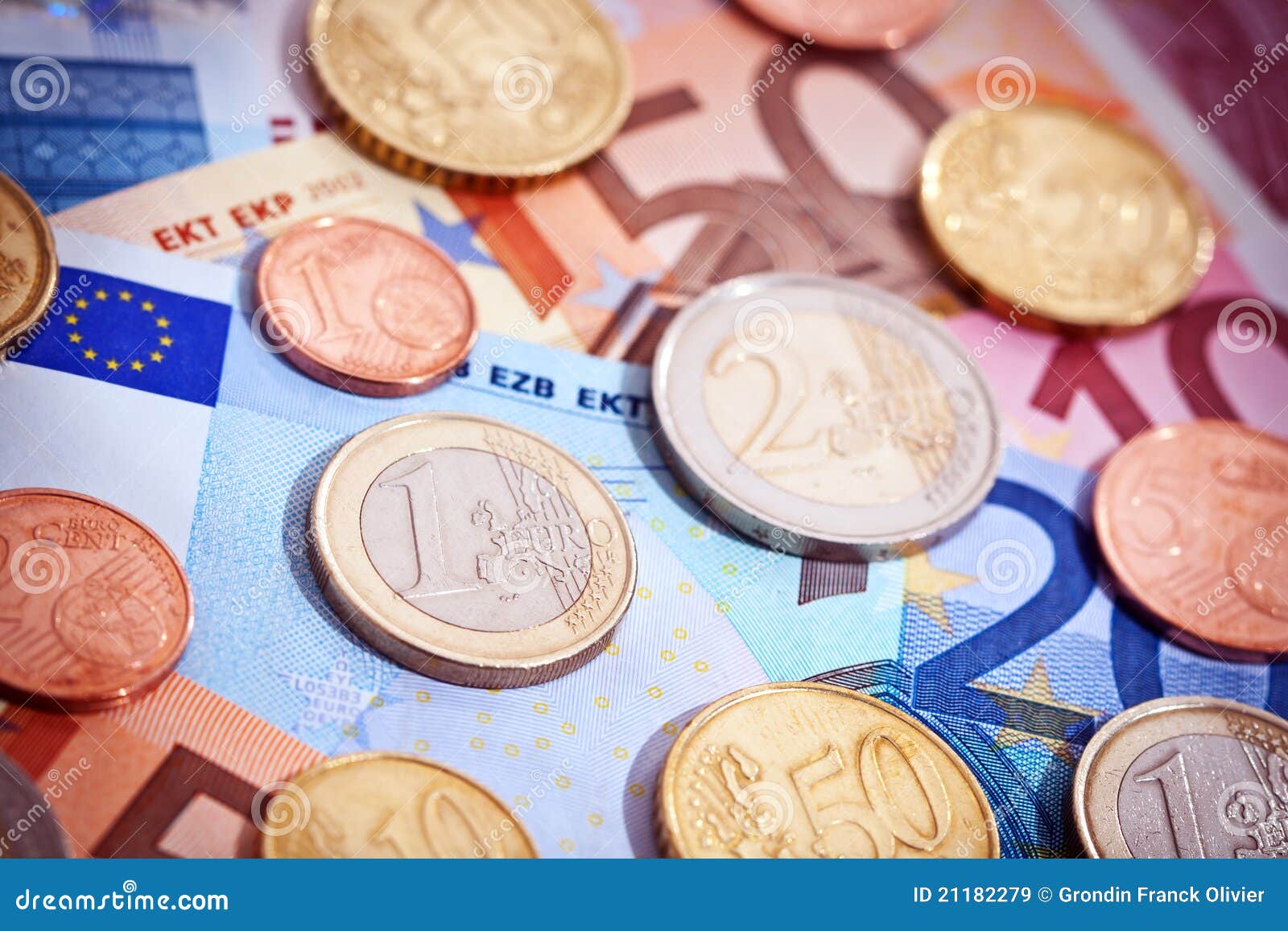 Pile of Euro money stock image. Image of background, closeup - 21182279