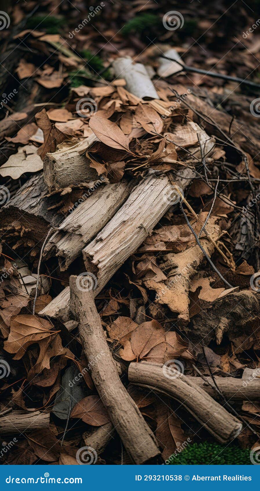 A Pile of Fallen Leaves on the Ground Stock Illustration - Illustration ...