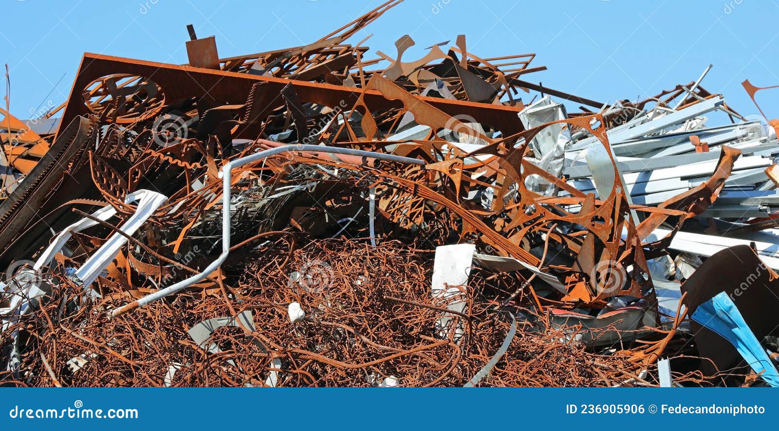 Pile of Ferrous Scrap from a Landfill for Recycling Stock Photo - Image ...