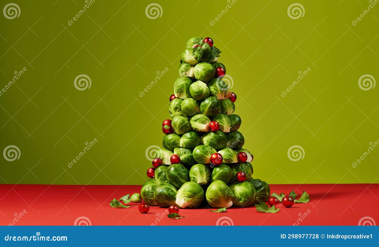 A Pile of Festive Brussels Sprouts in the Shape of a Christmas Tree ...