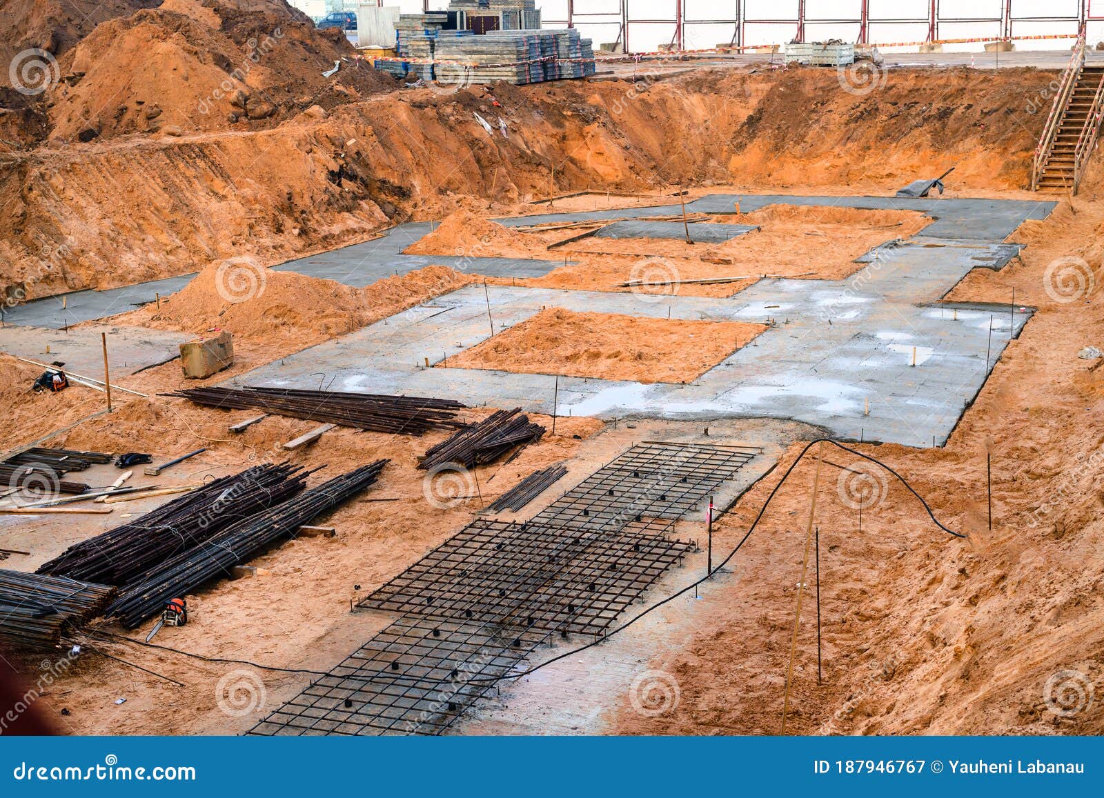 Pile Field Processing at Mark. Panorama Pit Stock Image - Image of ...