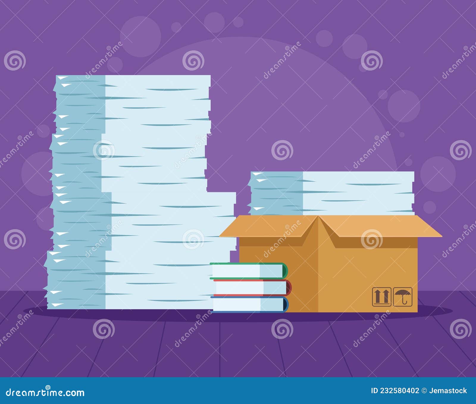 Pile files in box stock vector. Illustration of stacks - 232580402