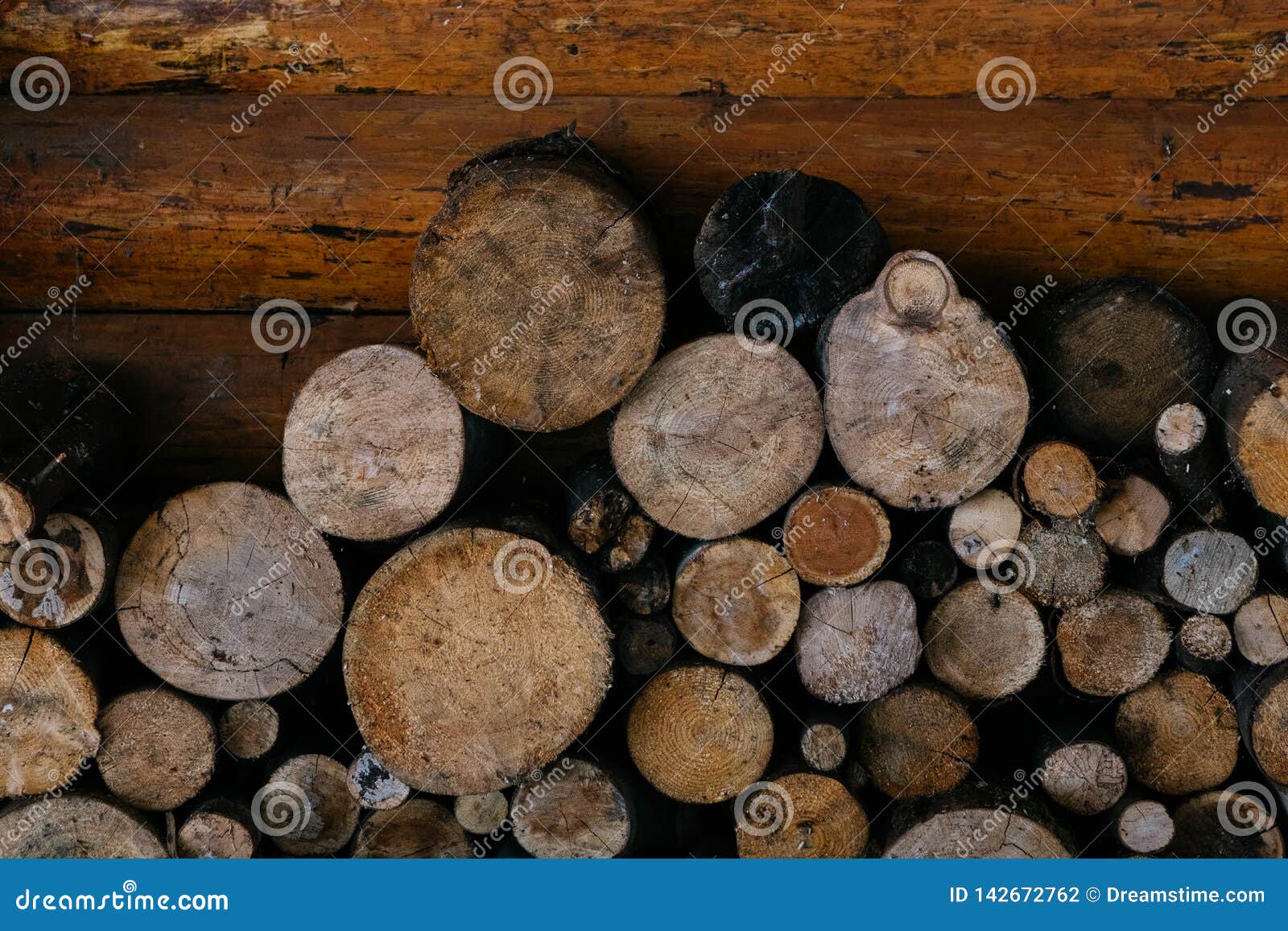 Pile of fire wood logs stock photo. Image of ropes, inside - 142672762