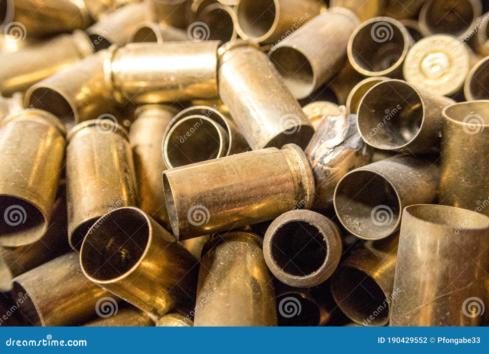 Pistol cartridges stock photo. Image of ammunition, brass - 190429552