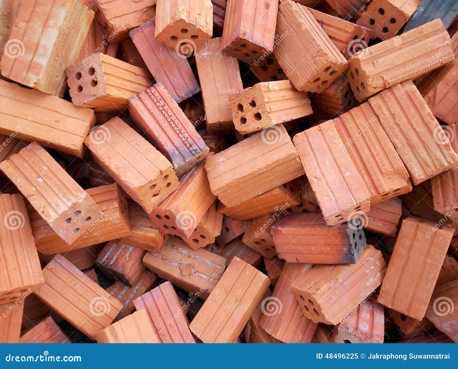 Pile a Floor with Red Bricks Stock Image - Image of construction, brick ...