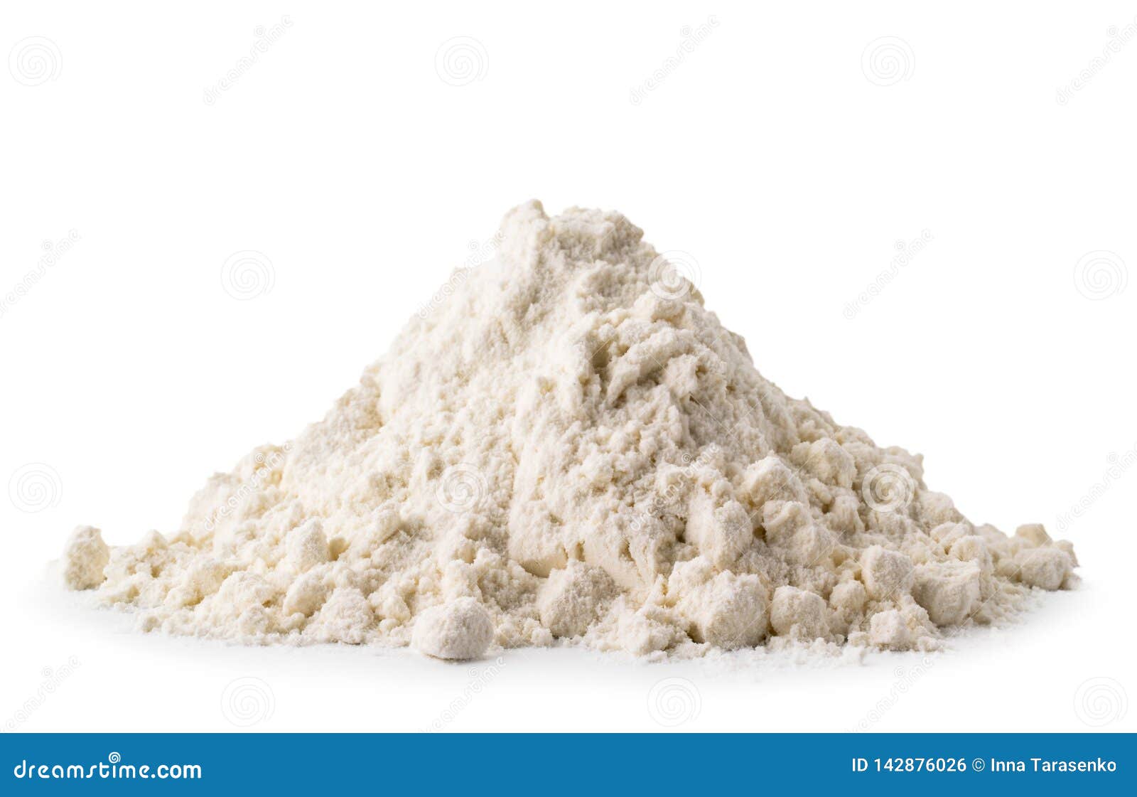 Pile of Flour Close - Up on a White. Isolated. Stock Photo - Image of ...