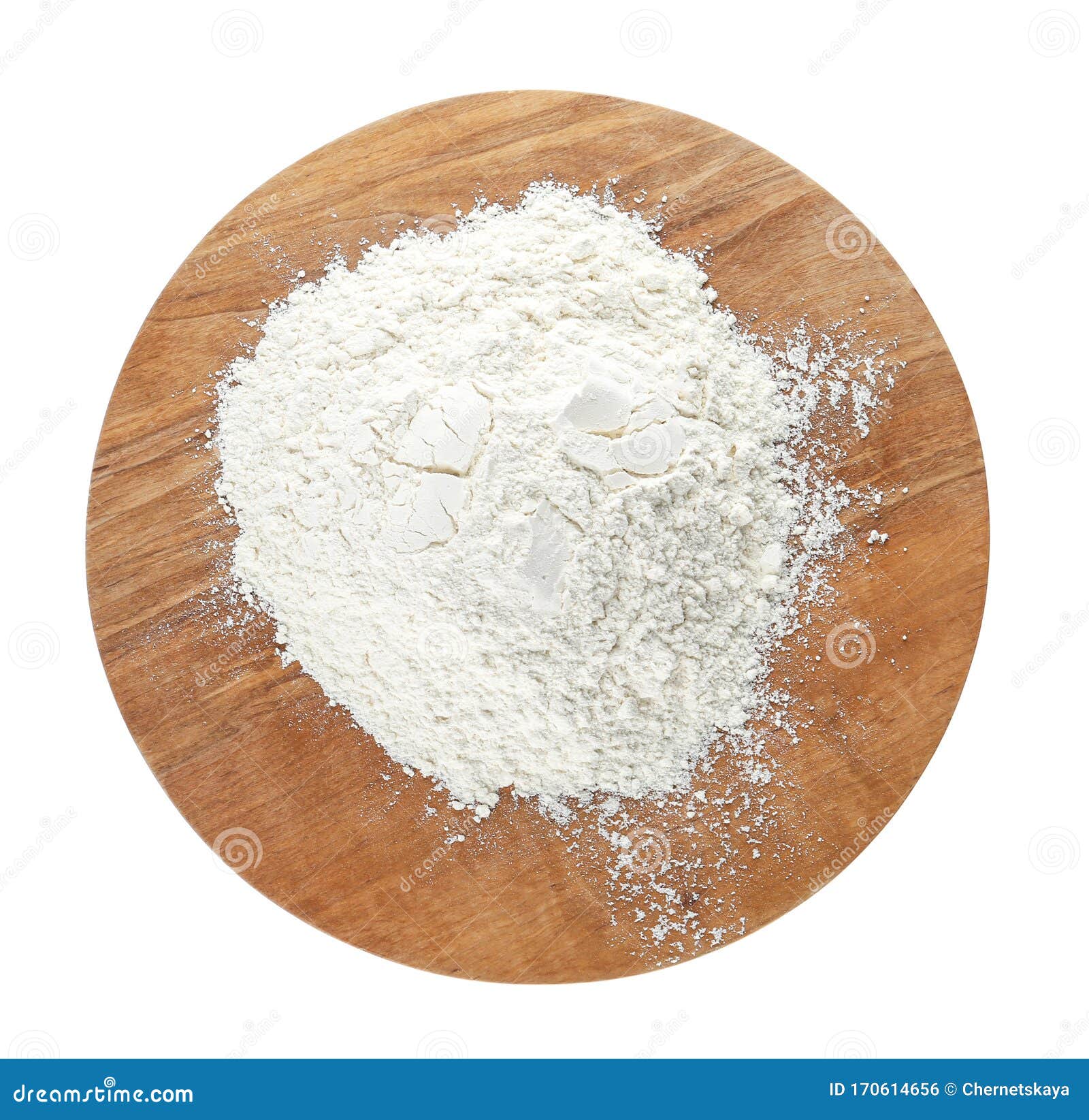 Pile of Flour Isolated on White, Top View Stock Photo - Image of meal ...